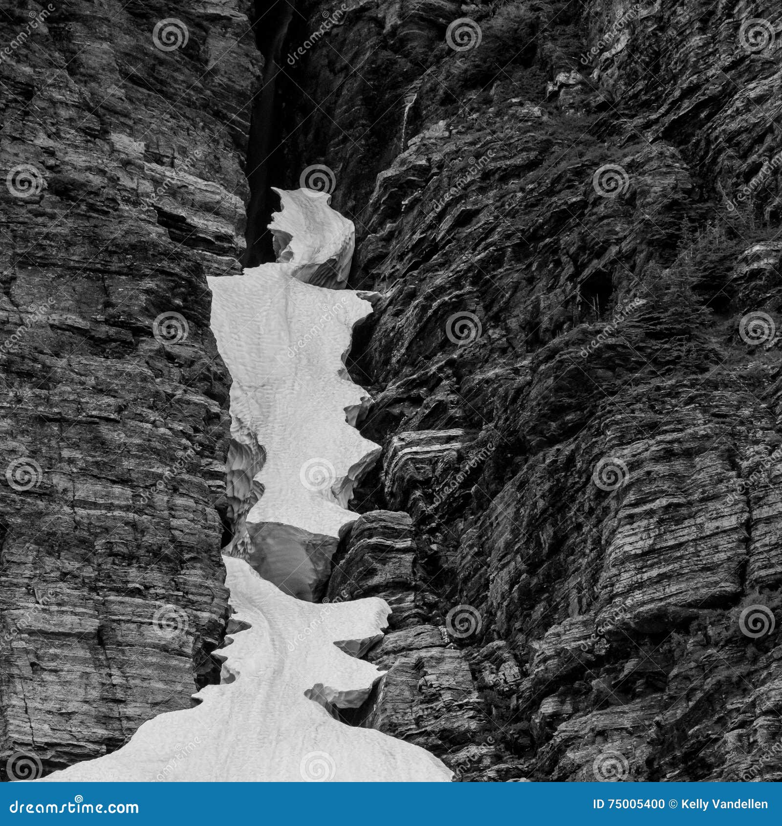 Ice Suspended in Rocky Crevasse Stock Photo - Image of park, melt: 75005400