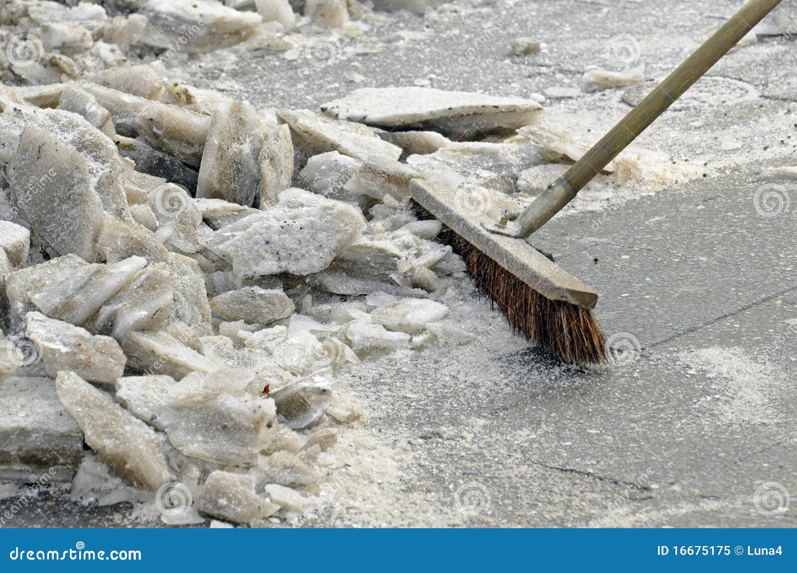Ice is swept away stock image. Image of footway, sweep - 16675175