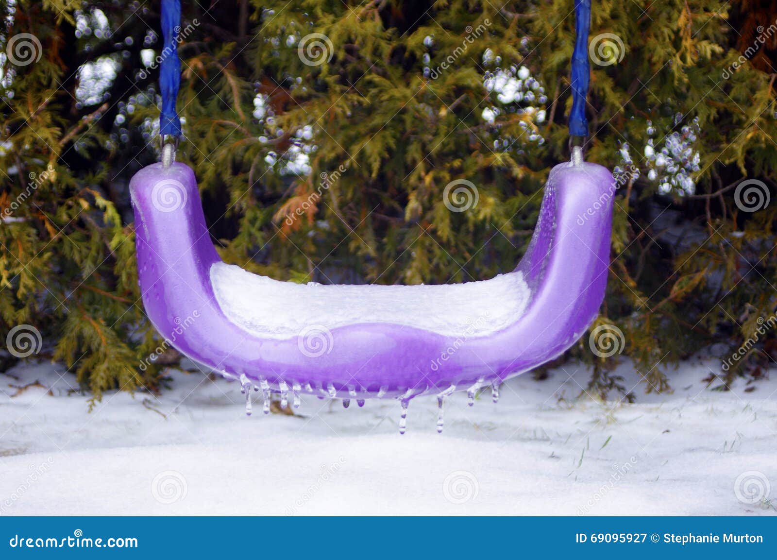 Ice swing stock image. Image of storm, cold, swing, snow - 69095927