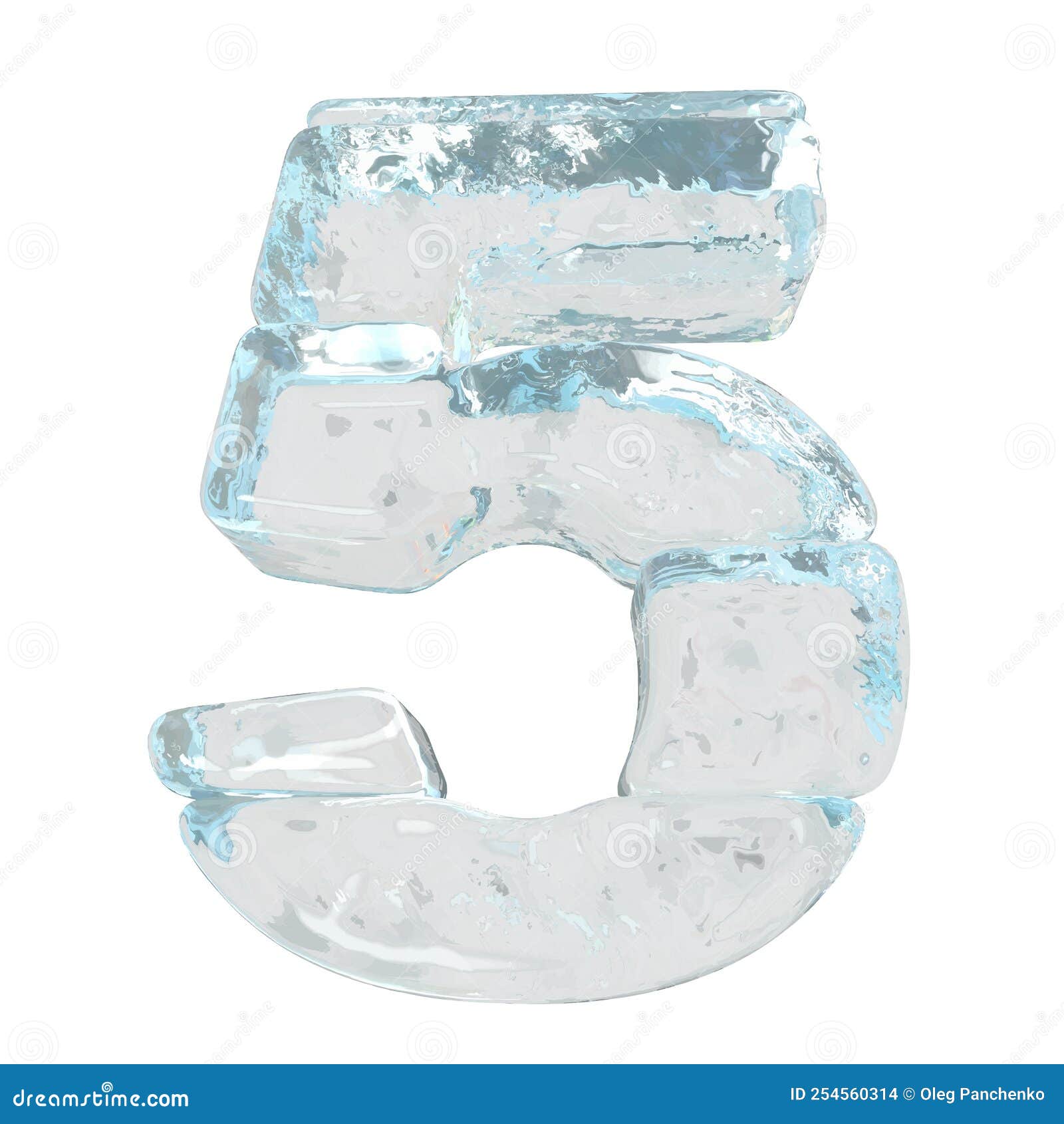 Ice Symbol Made of Horizontal Blocks. Number 5 Stock Vector ...