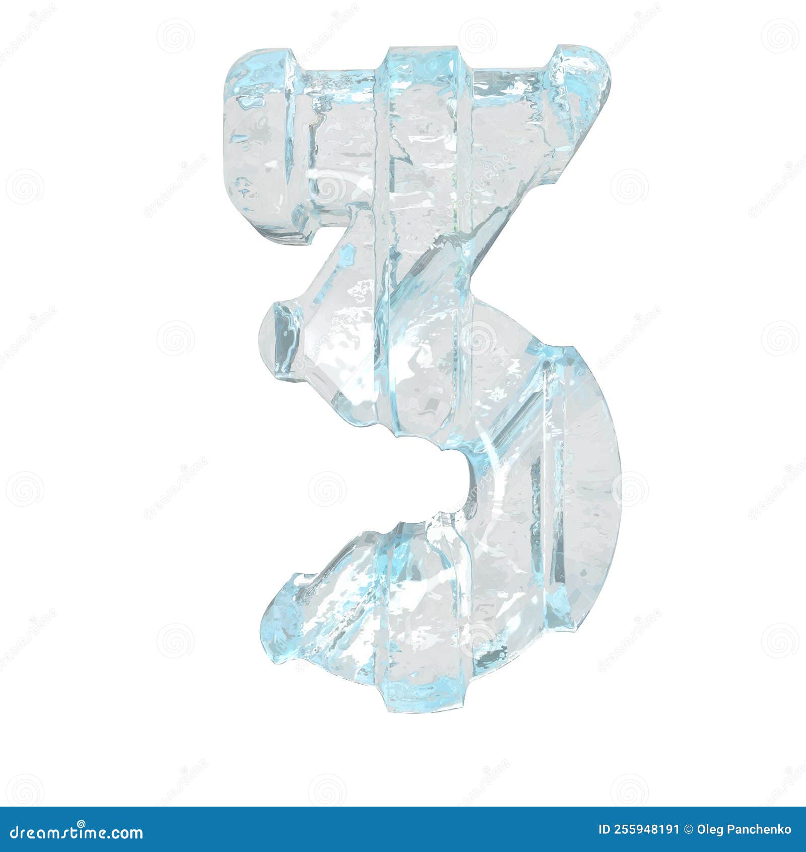 Ice Symbol with Thick Vertical Straps. Number 3 Stock Vector ...