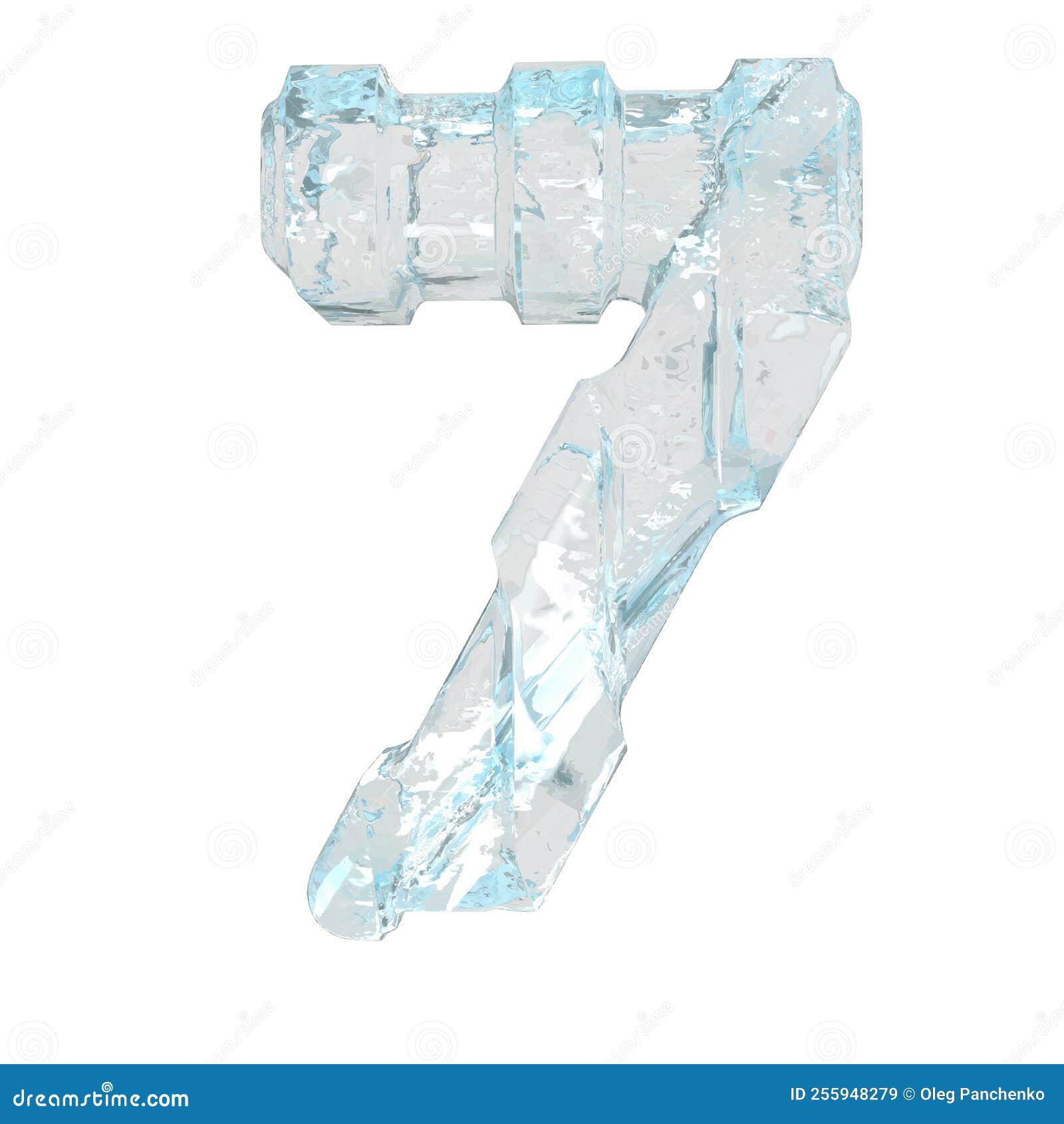 Ice Symbol with Thick Vertical Straps. Number 7 Stock Vector ...
