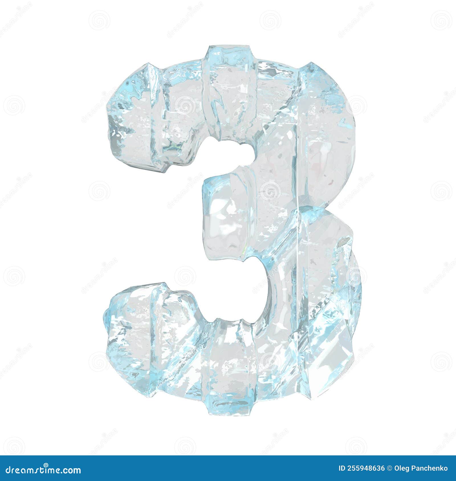 Ice Symbol with Thick Vertical Straps. Number 3 Stock Vector ...