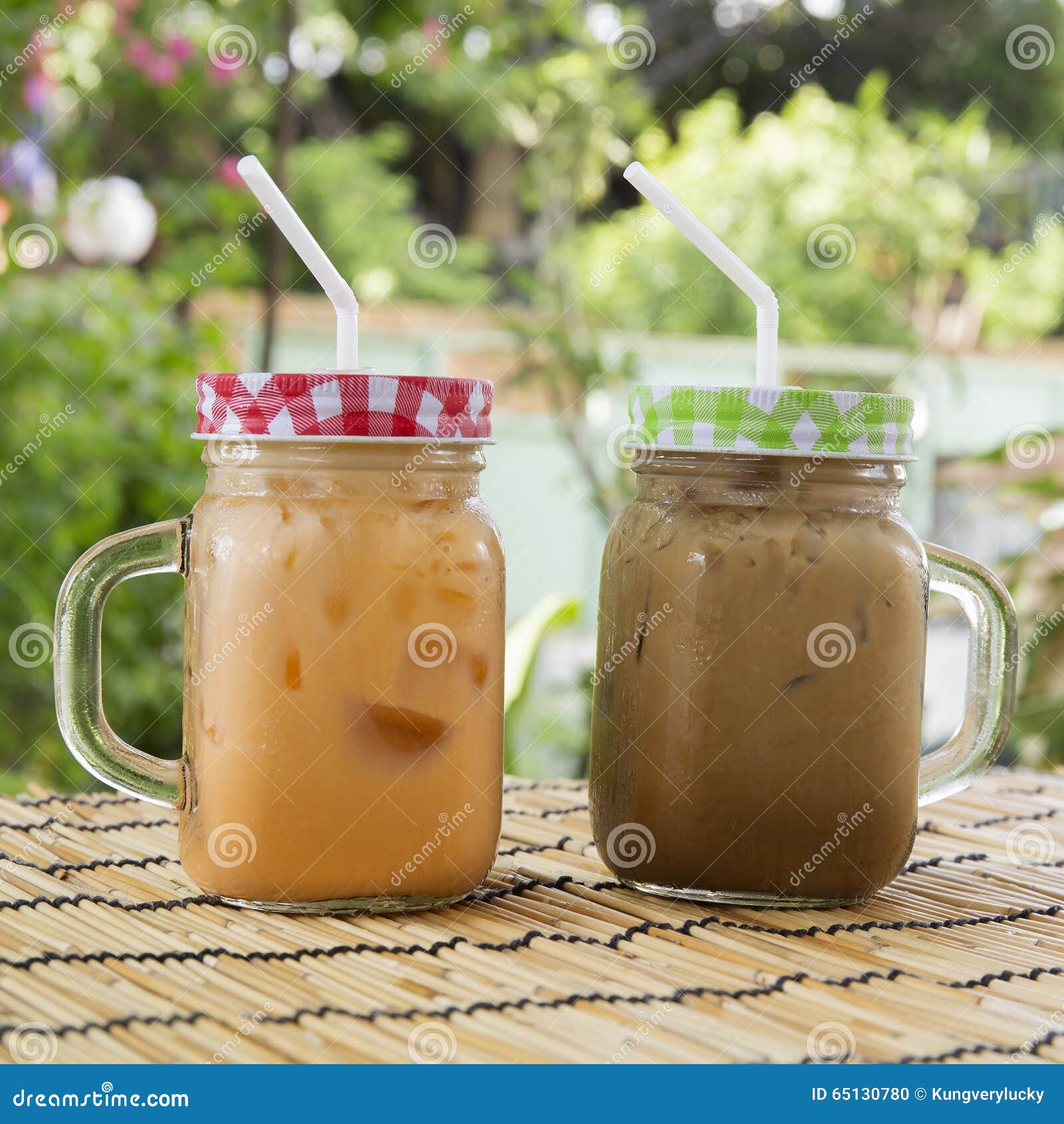Ice Tea and Coffee Thai Style Stock Photo - Image of delicious, brown ...