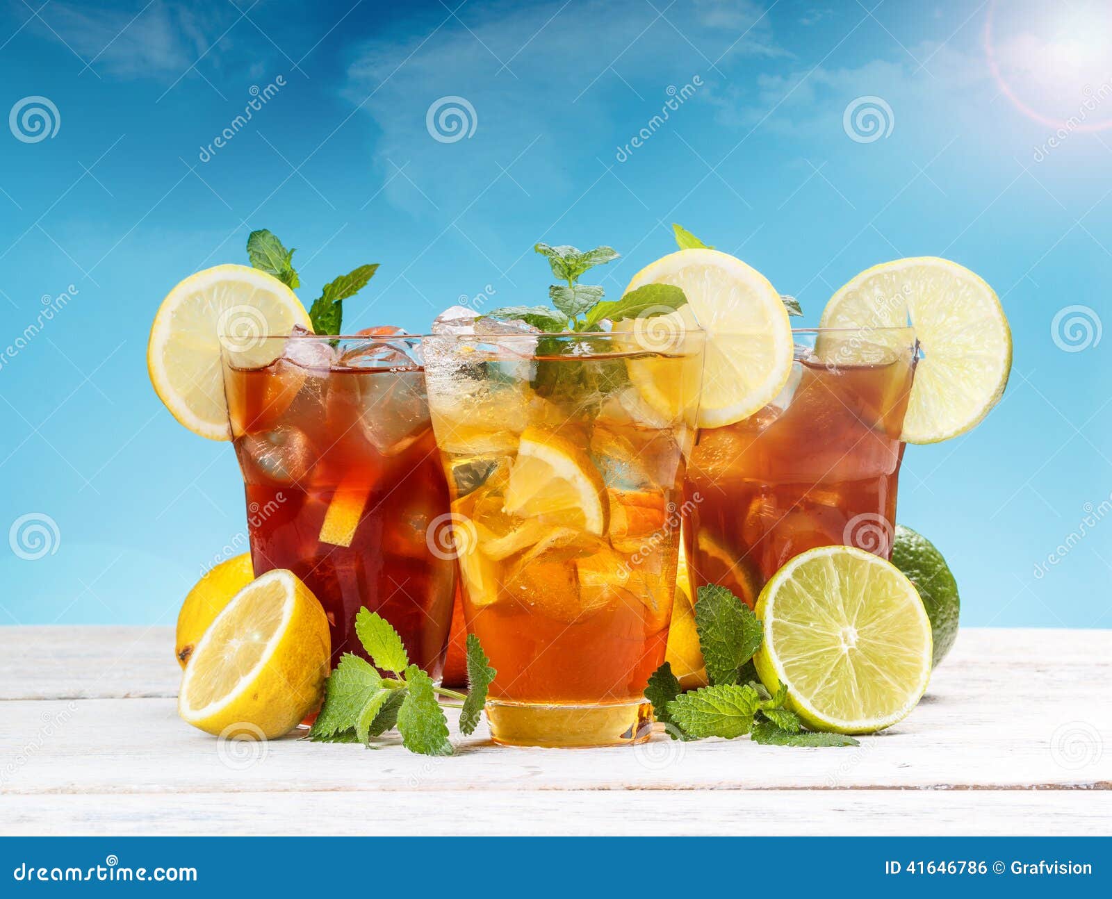 Ice tea stock photo. Image of blue, mint, herb, fresh - 41646786