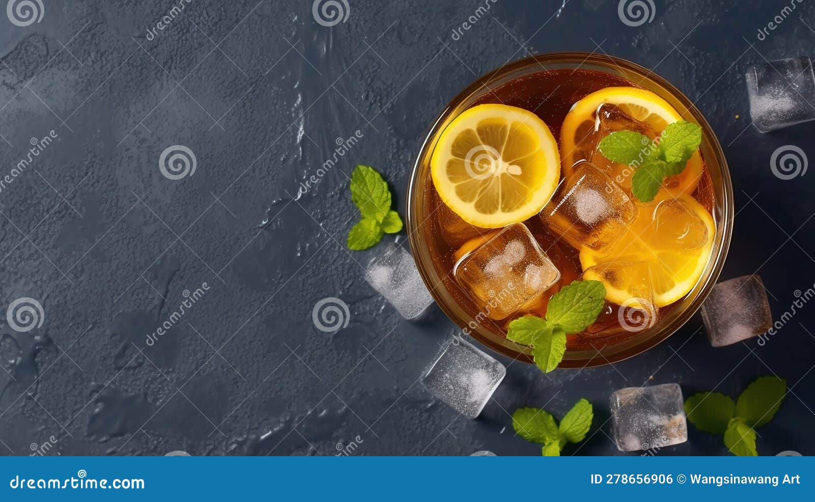 Ice Tea with Fresh Lemons AI Generated Image Stock Illustration ...