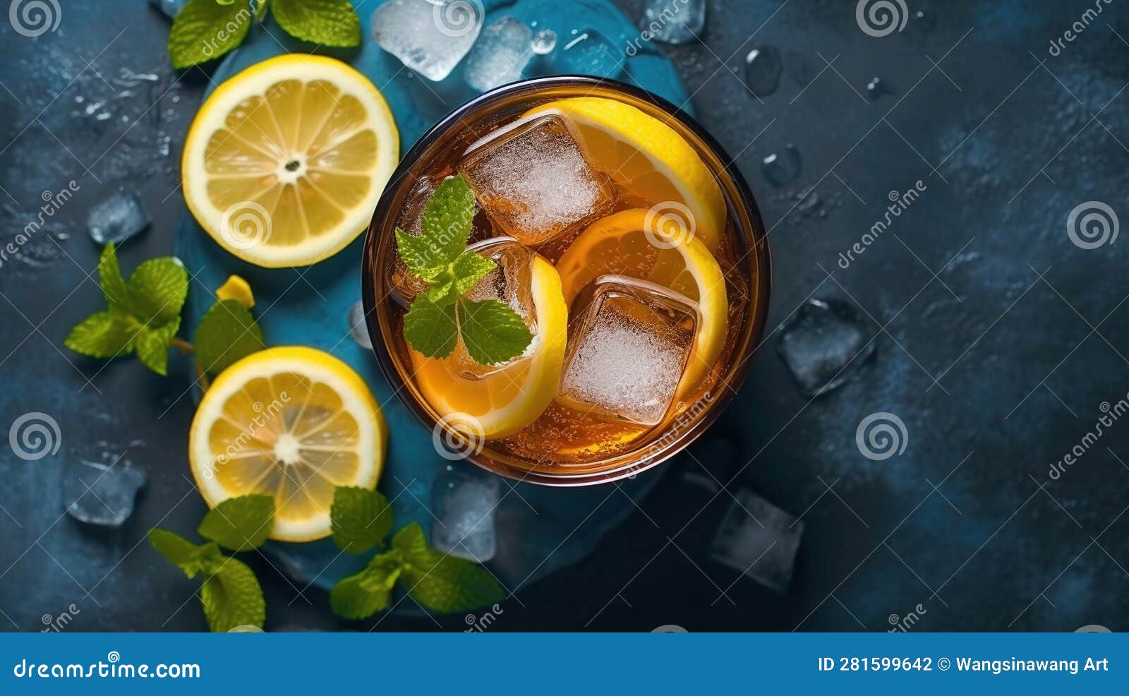 Ice Tea with Fresh Lemons AI Generated Image Stock Photo - Image of ...