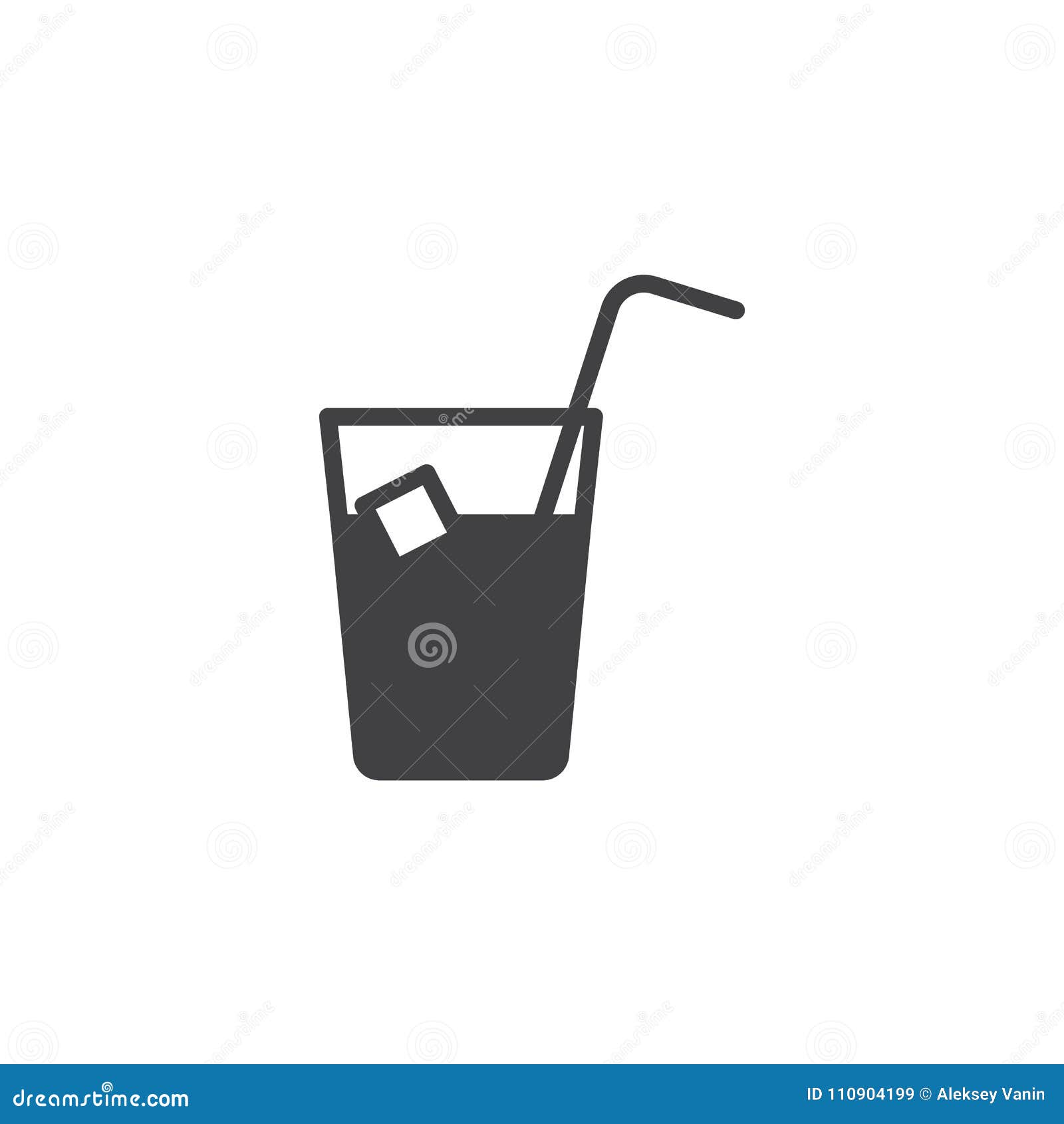 Ice tea glass vector icon stock vector. Illustration of perfect - 110904199