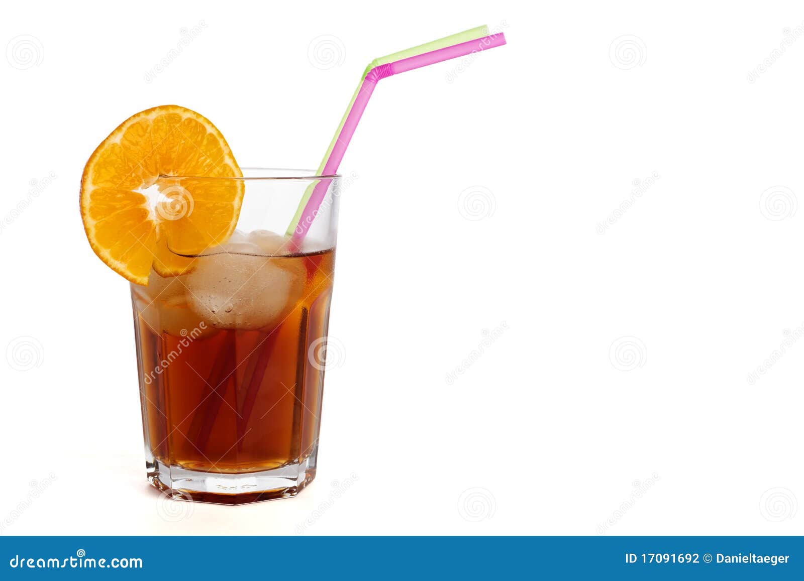 Ice tea on ice cubes stock photo. Image of straw, slice - 17091692