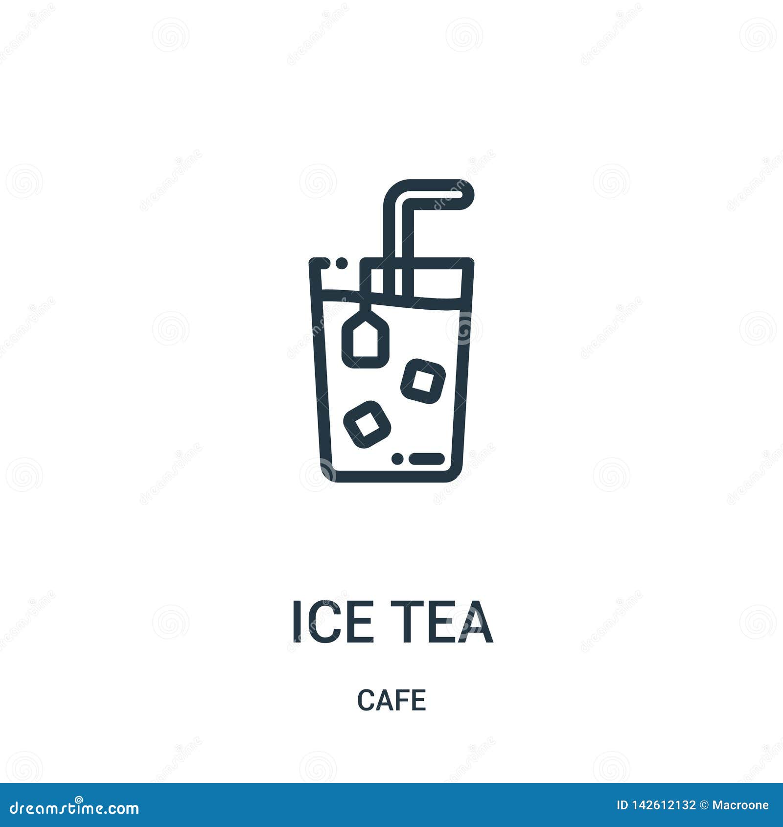 Ice Tea Icon Vector from Cafe Collection. Thin Line Ice Tea Outline ...