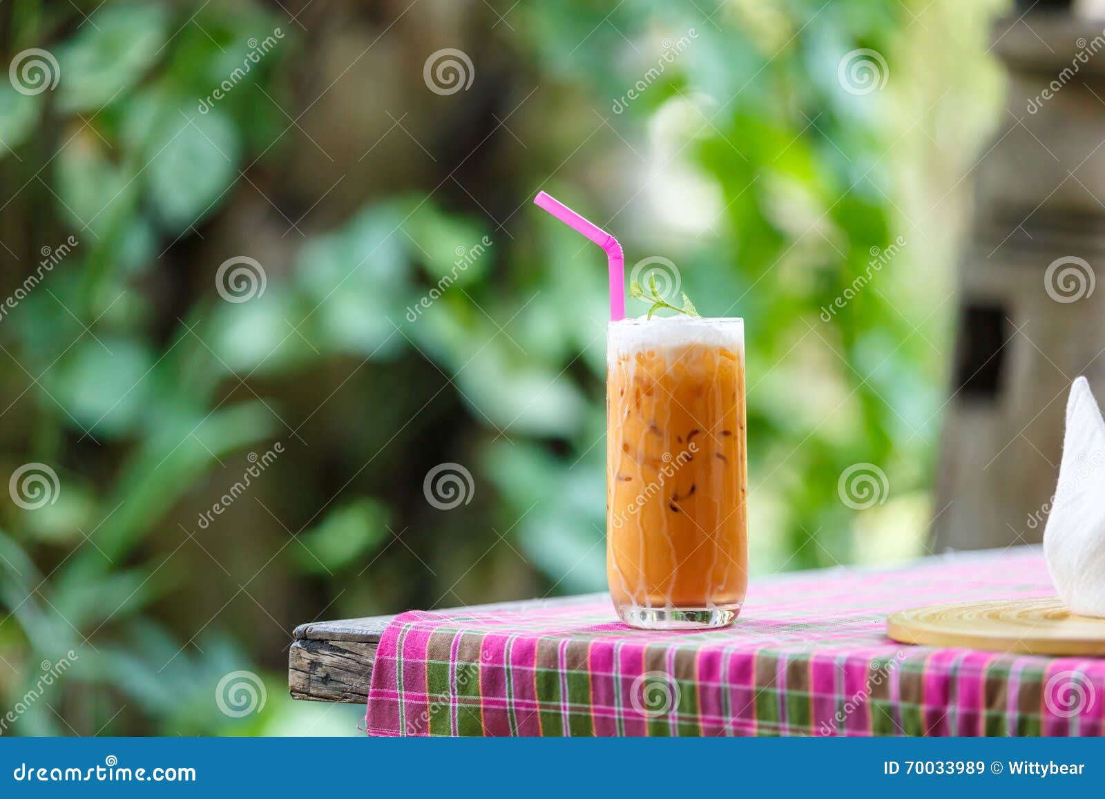 Ice Tea Latte on Table in Cafe Stock Image - Image of green, food: 70033989