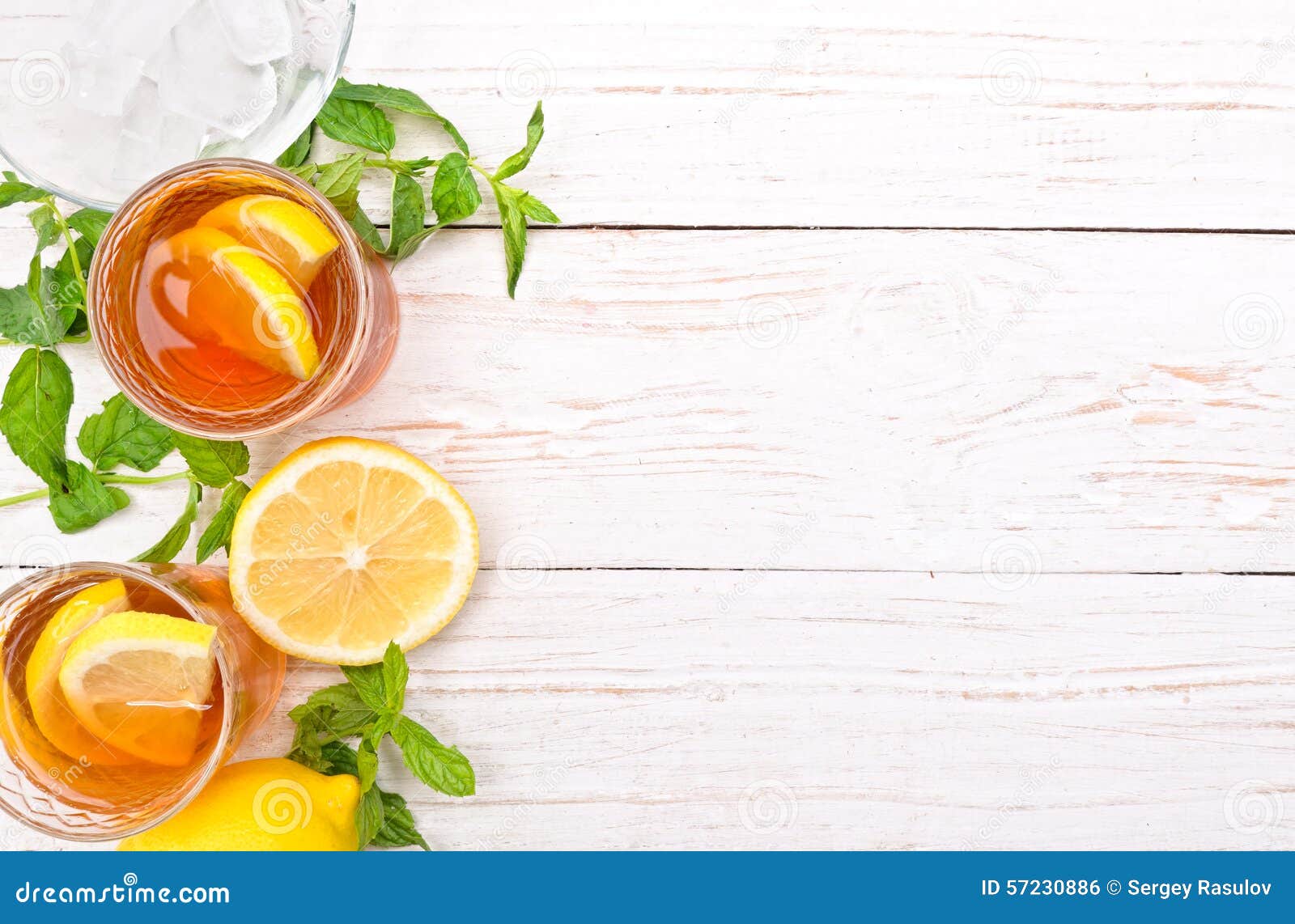 Ice tea with lemon. stock photo. Image of beverage, liquid - 57230886