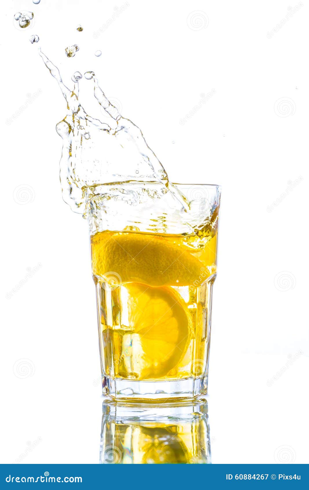 Ice tea with lemon splash stock image. Image of fresh - 60884267