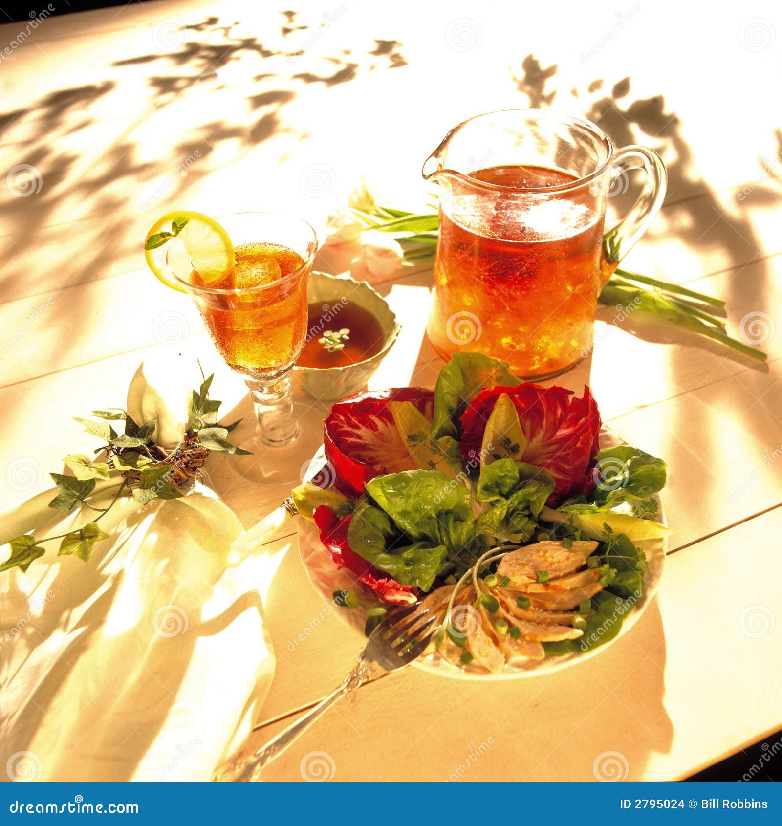 Ice Tea & Salad stock photo. Image of location, feast - 2795024
