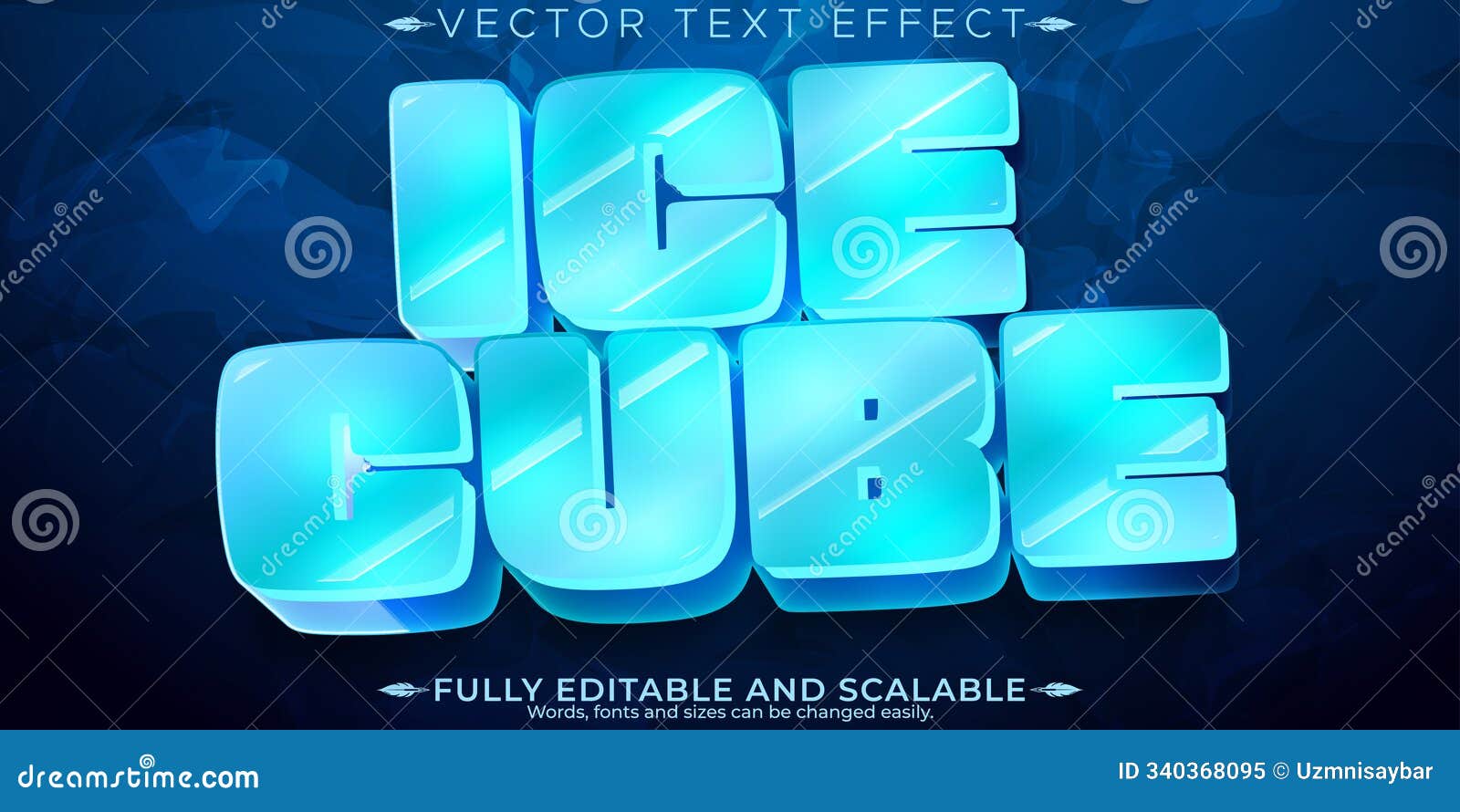 Ice Text Effect, Editable Frozen and Glacial Customizable Font Style ...