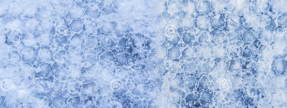 Ice Texture, Frozen Water Surface Panorama Stock Photo - Image of ...