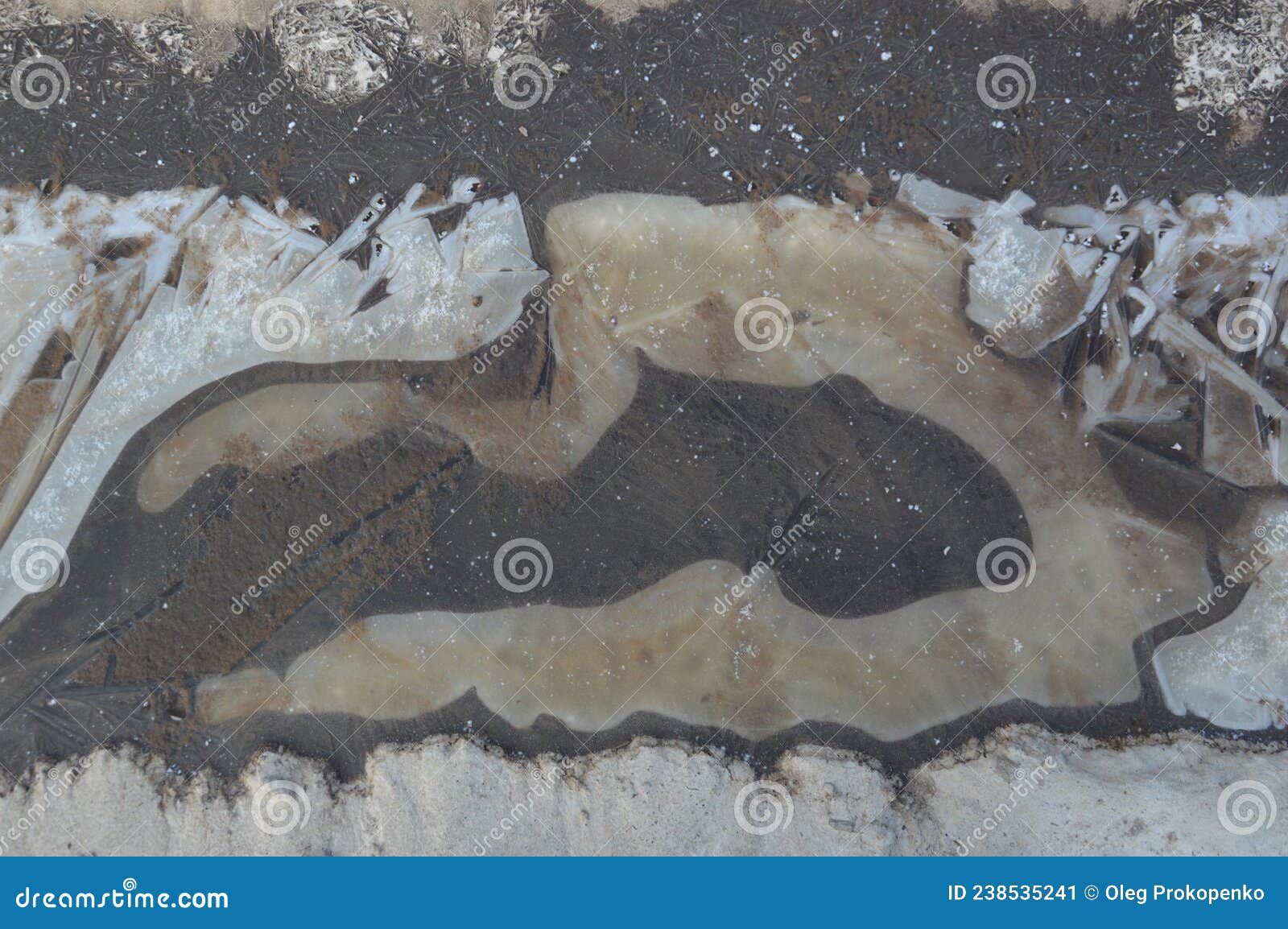 Ice Texture on the Ground Winter Patterns Stock Image - Image of ...
