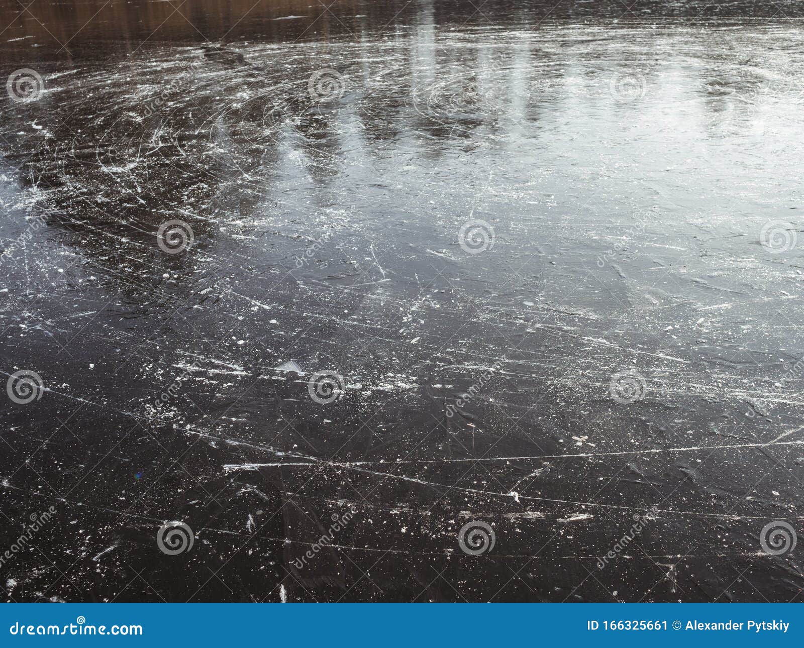 Ice Texture with Marks from the Blades of the Skates in a Circle Stock ...