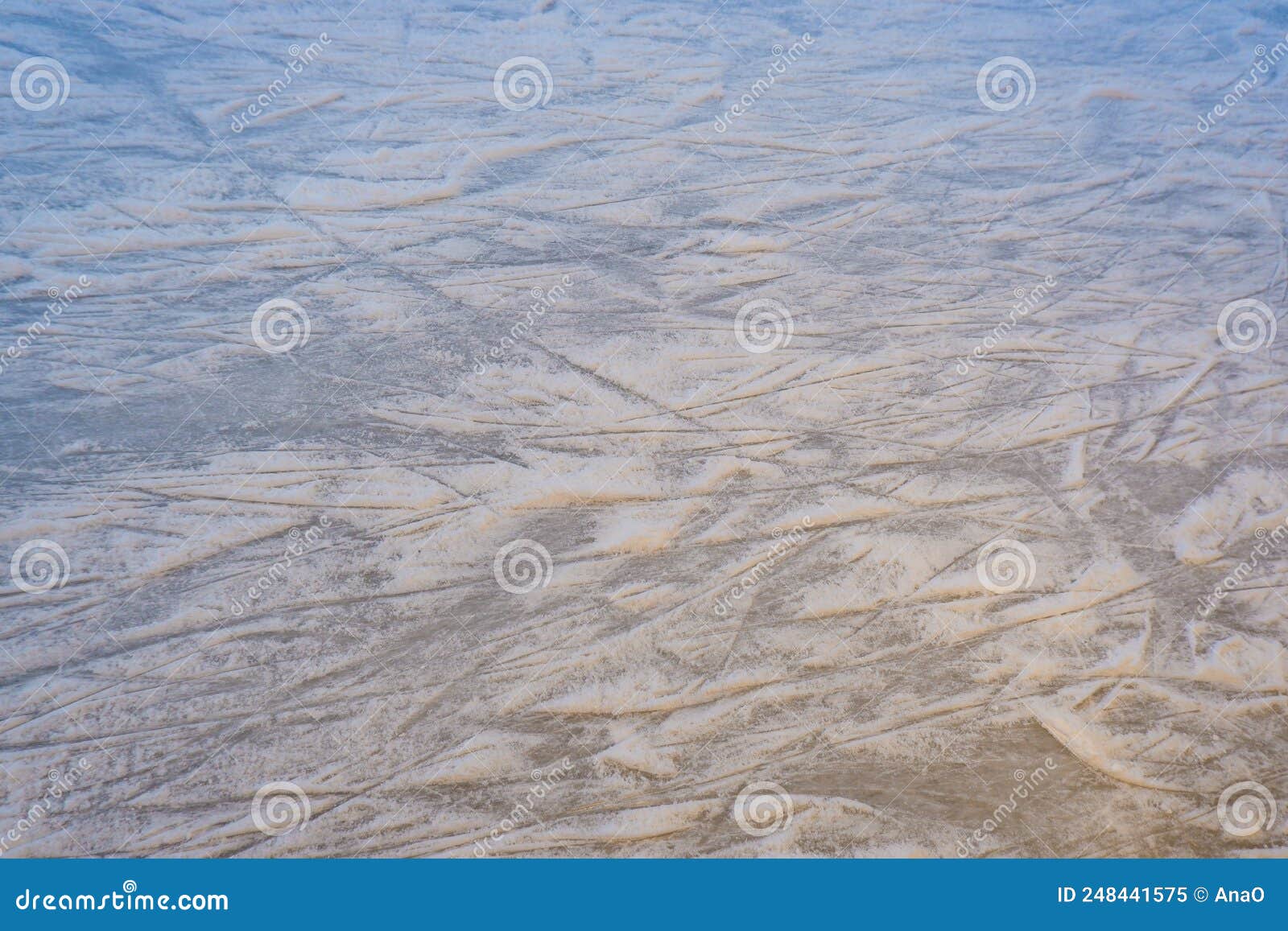 Ice Texture on a Skating Rink. Winter Background. Overhead View Stock ...