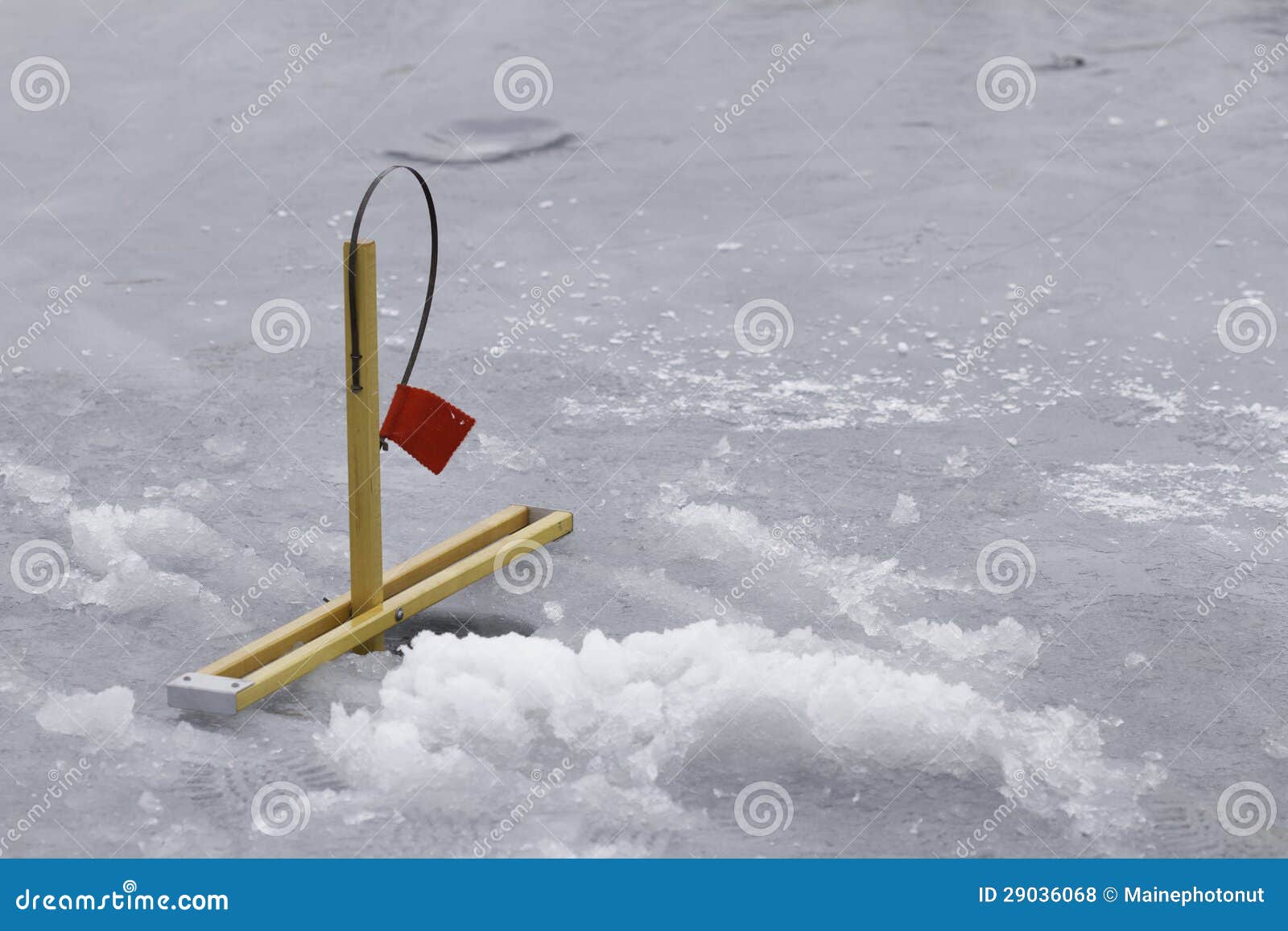 An ice trap in ice stock photo. Image of landscape, equipment - 29036068