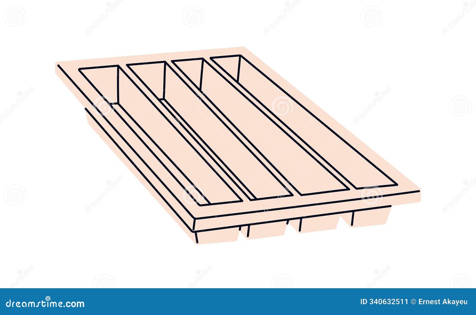 Ice Tray, Mold. Cold Frozen Icy Blocks In Half Empty Silicon Container ...