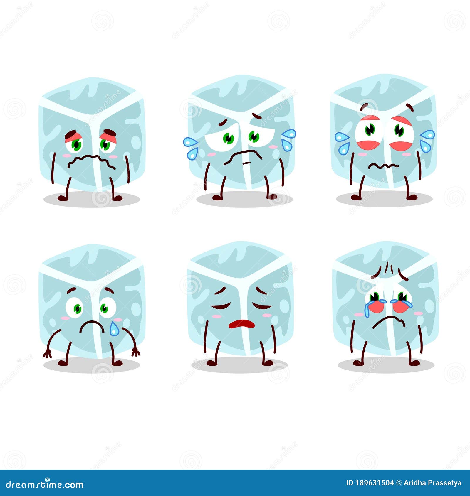 Ice Tube Cartoon Character with Sad Expression Stock Vector ...