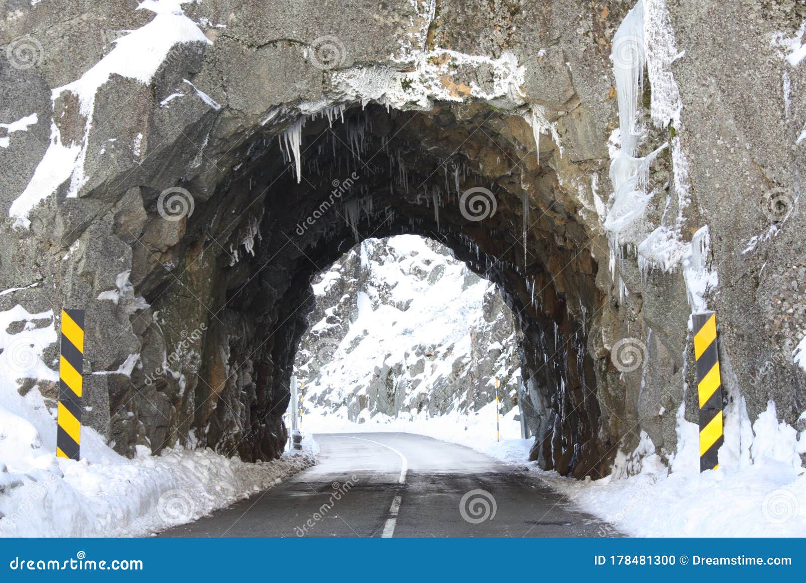 Ice in a tunnel stock photo. Image of road, mountain - 178481300