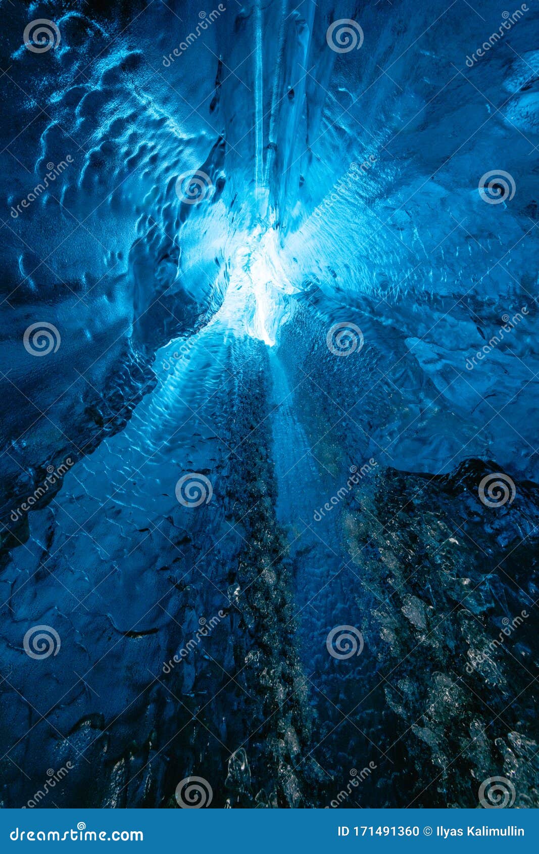 Ice Tunnel Inside Glacier in Iceland Stock Photo - Image of frozen ...