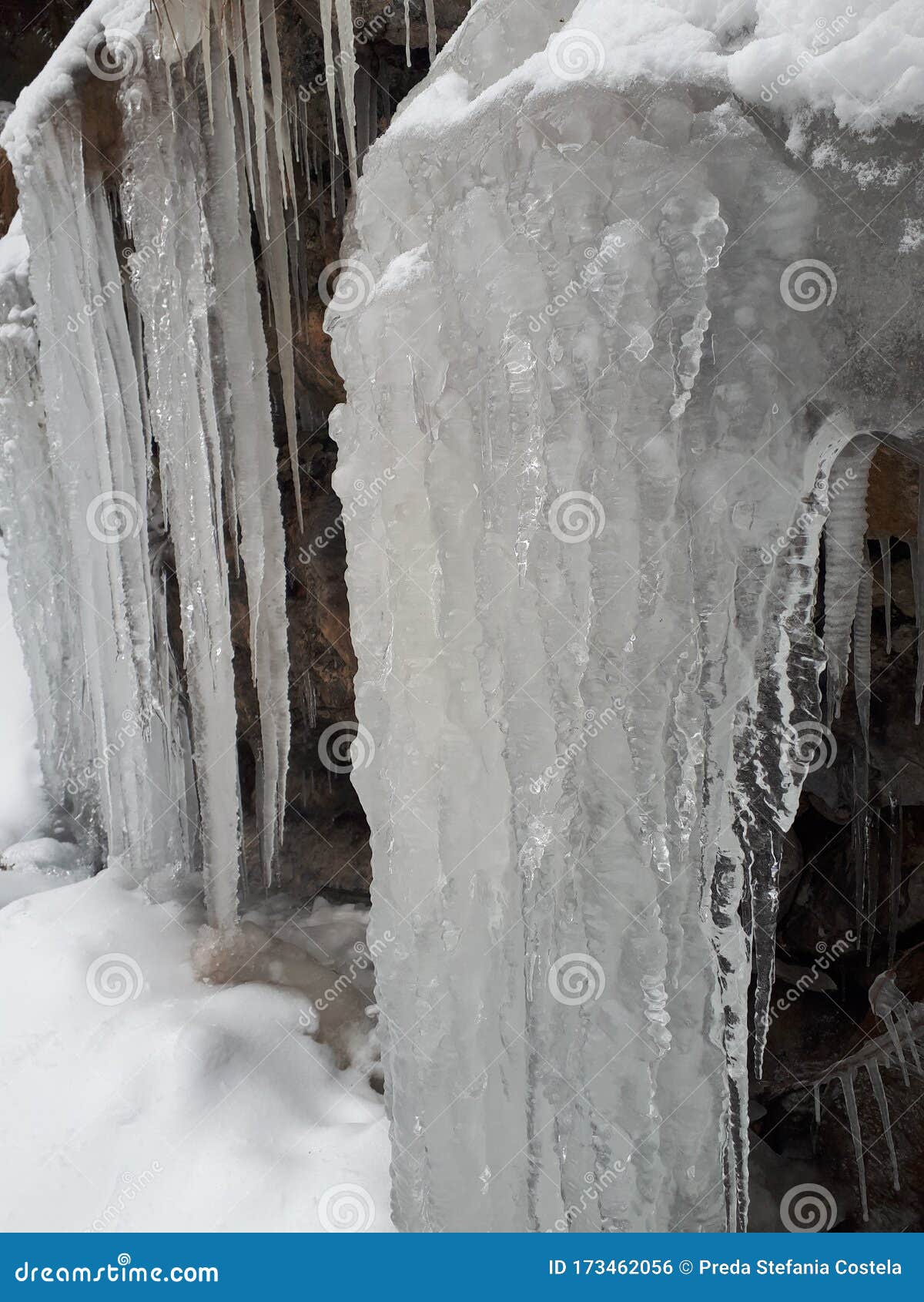 Ice turtles cascade stock photo. Image of bucegi, snow - 173462056