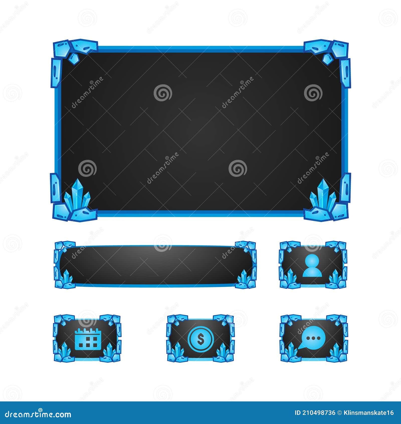 Ice Twitch Overlay Set Design Concept Vector Stock Illustration ...