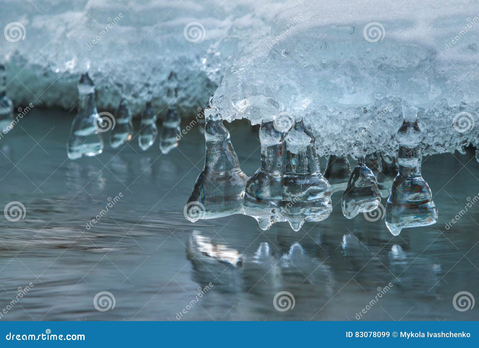 Ice under water stock image. Image of winter, macro, stream - 83078099