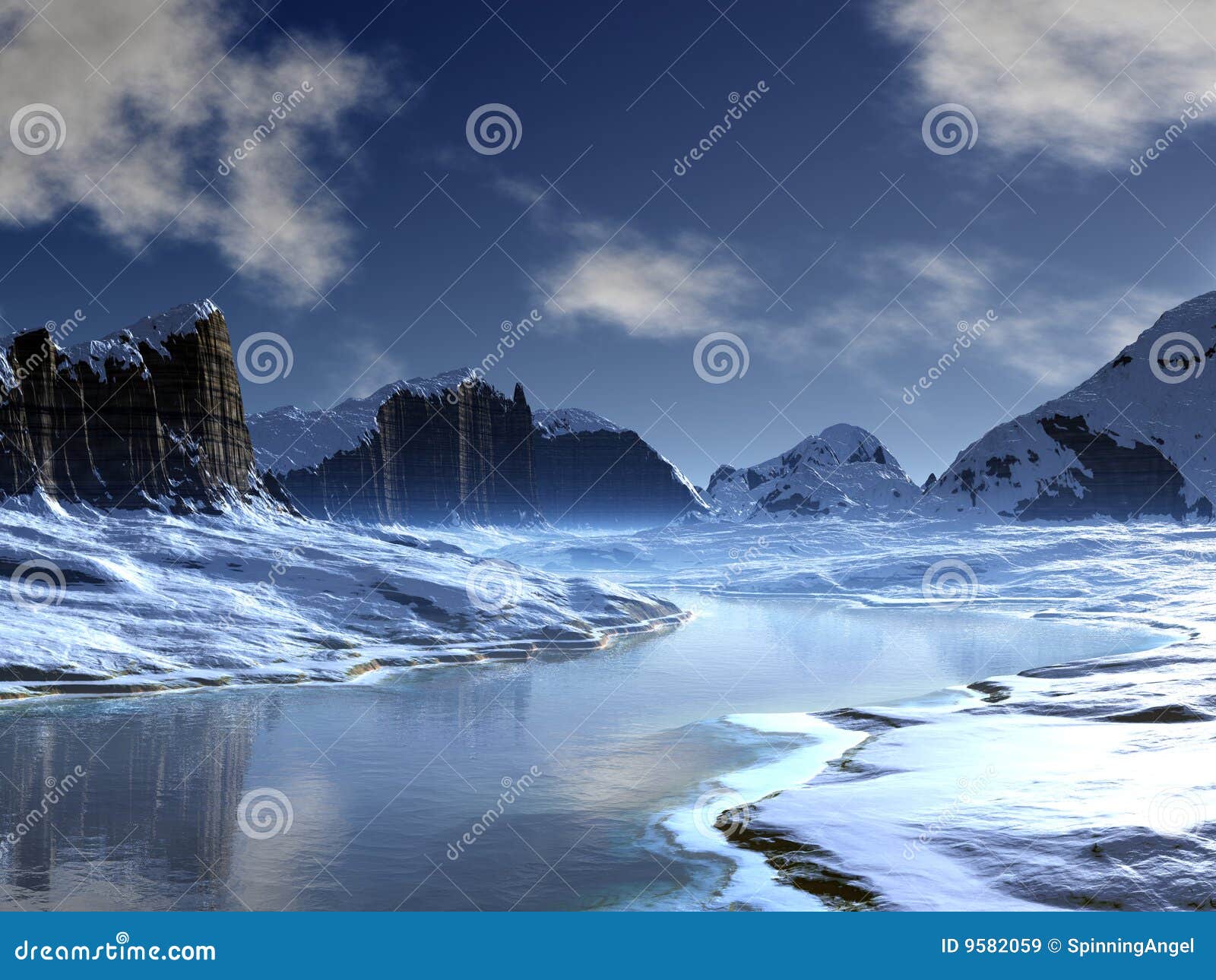 Ice Valley River stock image. Image of christmas, mountain - 9582059