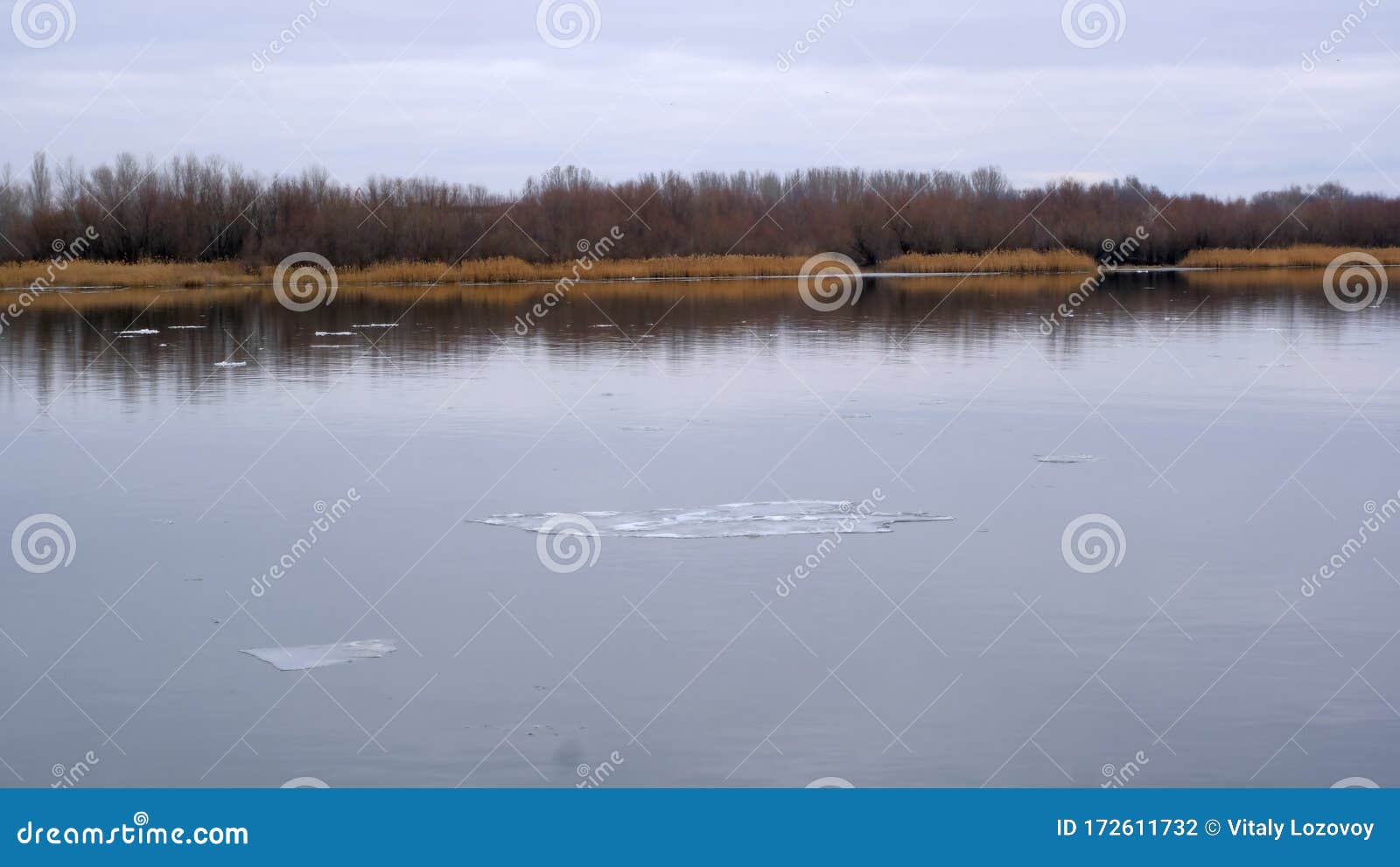 Ice on the Volga River stock photo. Image of frozen - 172611732