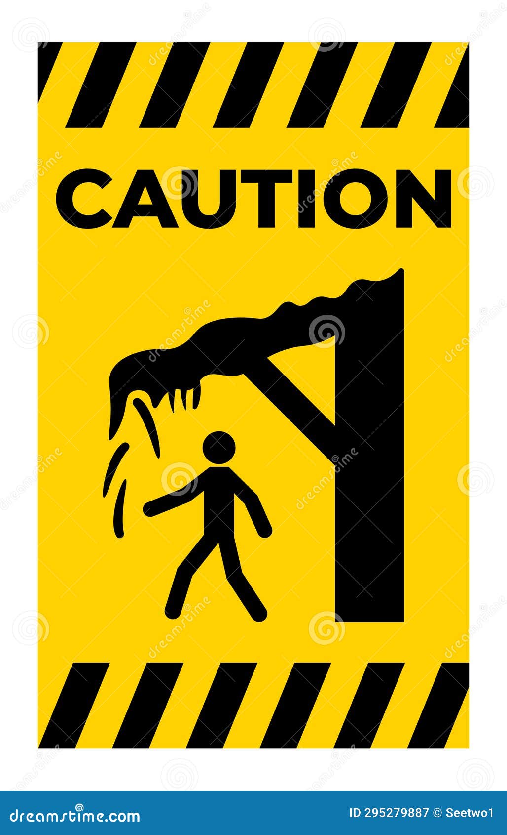 Ice Warning Sign Watch Out for Falling Ice and Snow Symbol Stock Vector ...