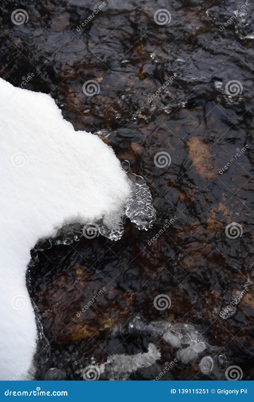 Ice and water flow stock image. Image of cool, frozen - 139115251