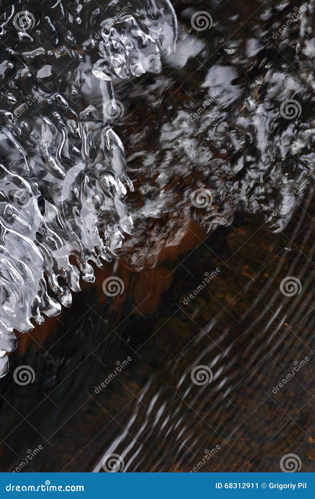 Ice and water flow stock image. Image of beauty, crystal - 68312911