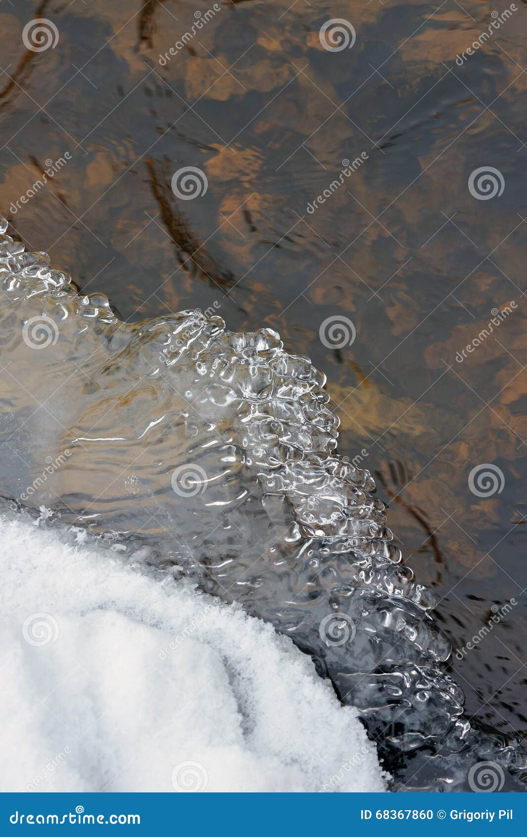 Ice and water flow stock photo. Image of macro, refrigeration - 68367860