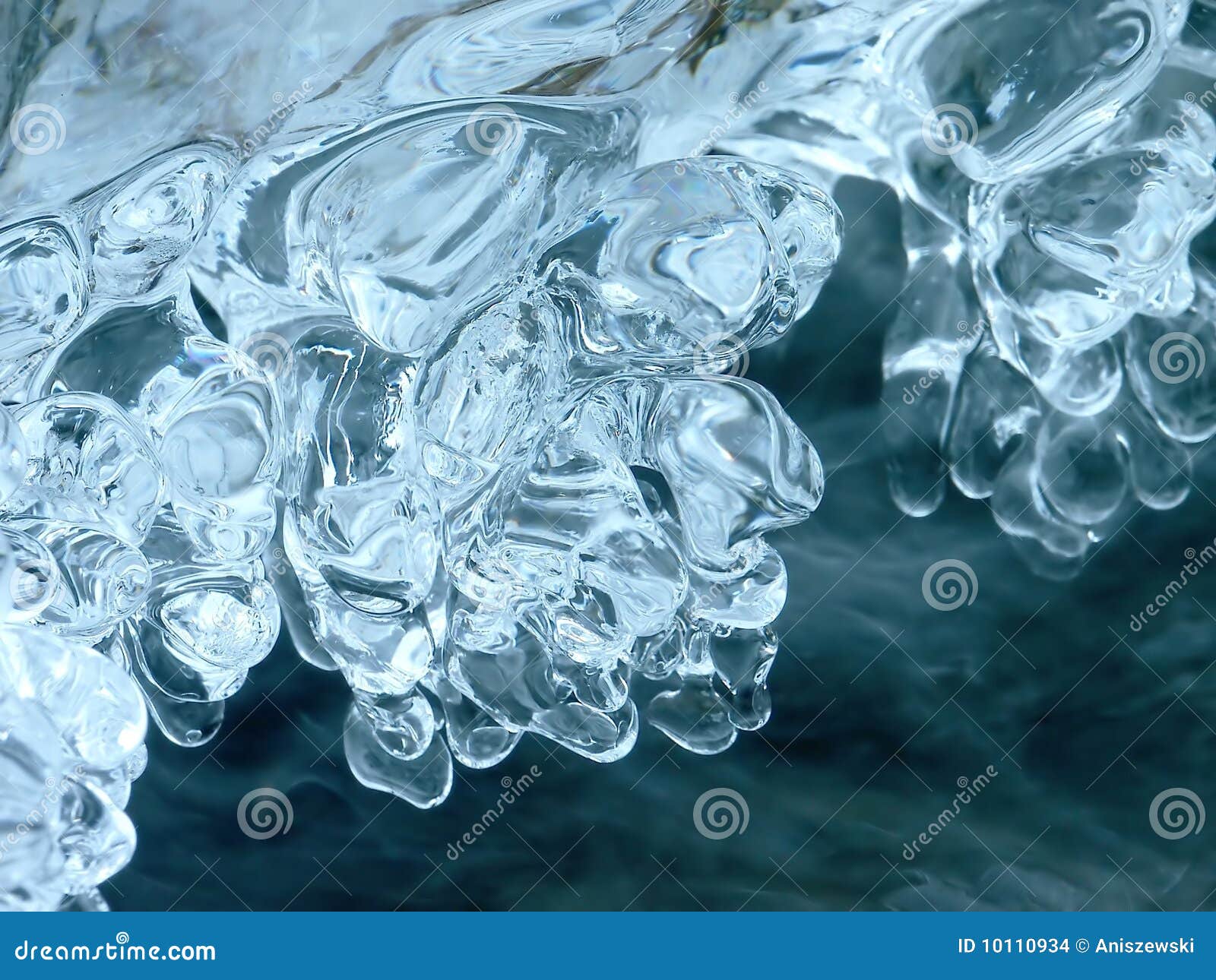 Ice, Water Form and Forest Stream Stock Photo - Image of cold, frozen ...