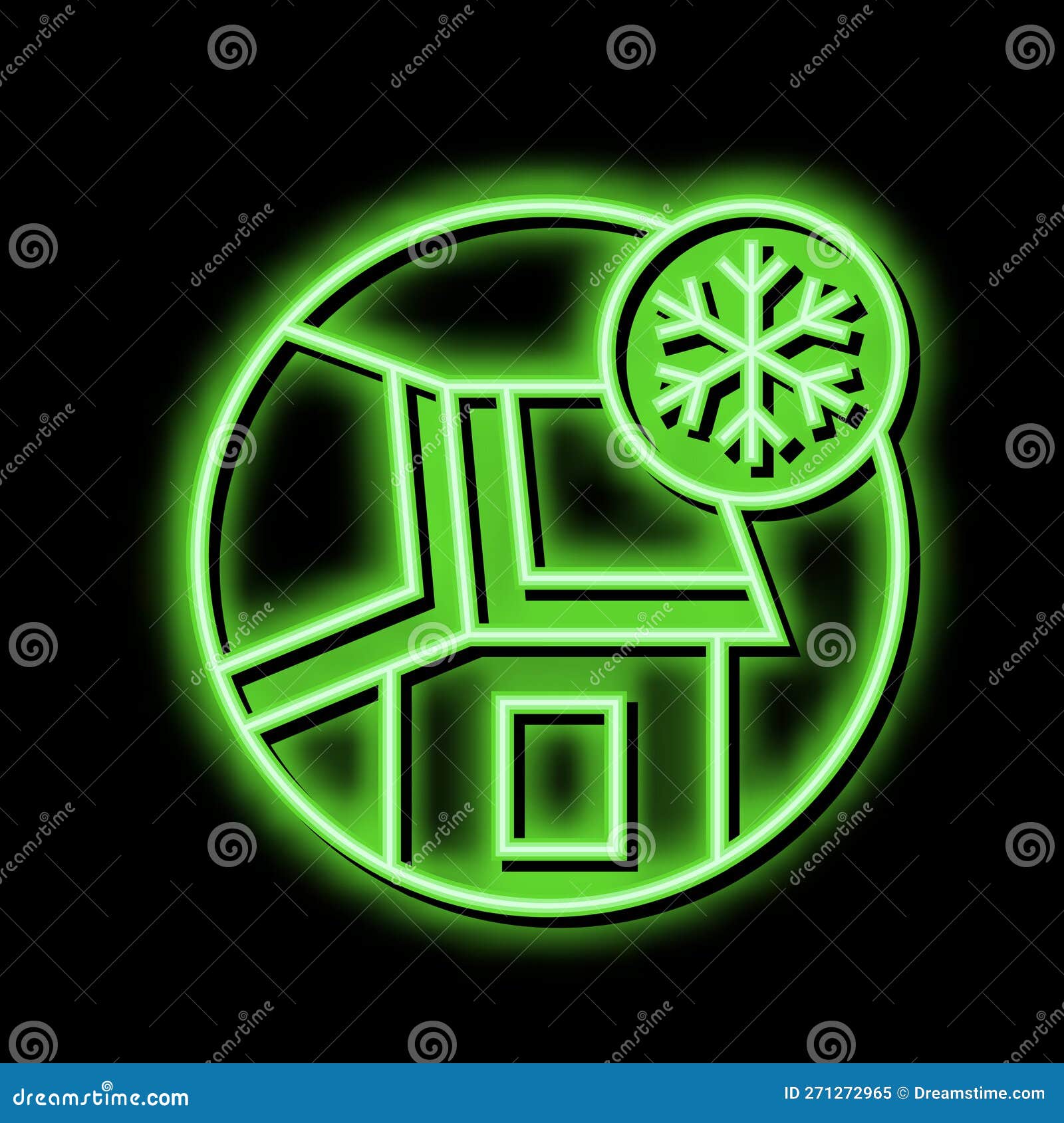 Ice and Water Shield Neon Glow Icon Illustration Stock Vector ...
