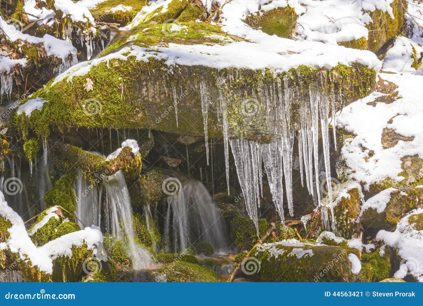 Ice and Water in a Spring Snow Stock Image - Image of river, remote ...