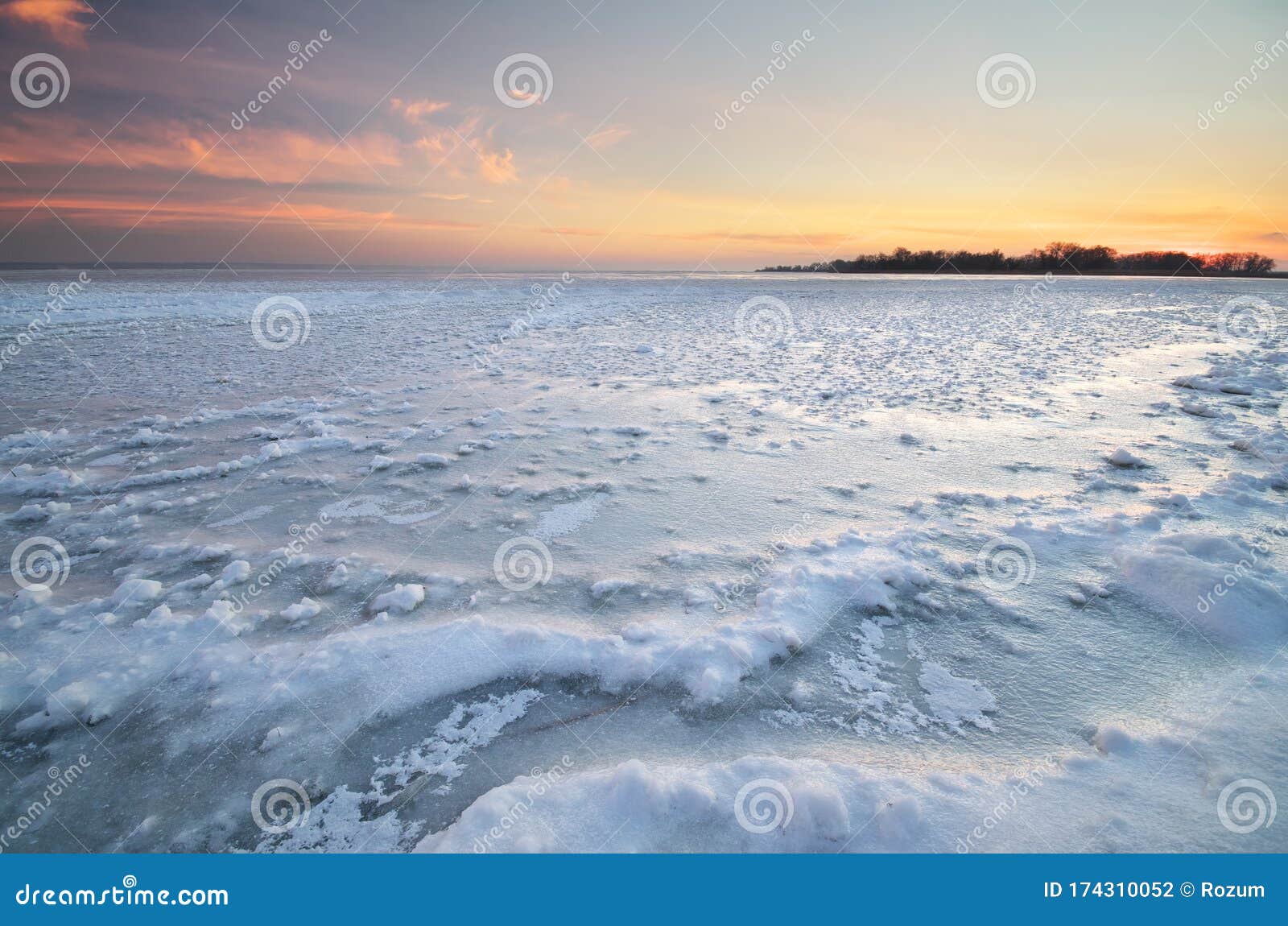 Ice on water surface stock photo. Image of open, natural - 174310052