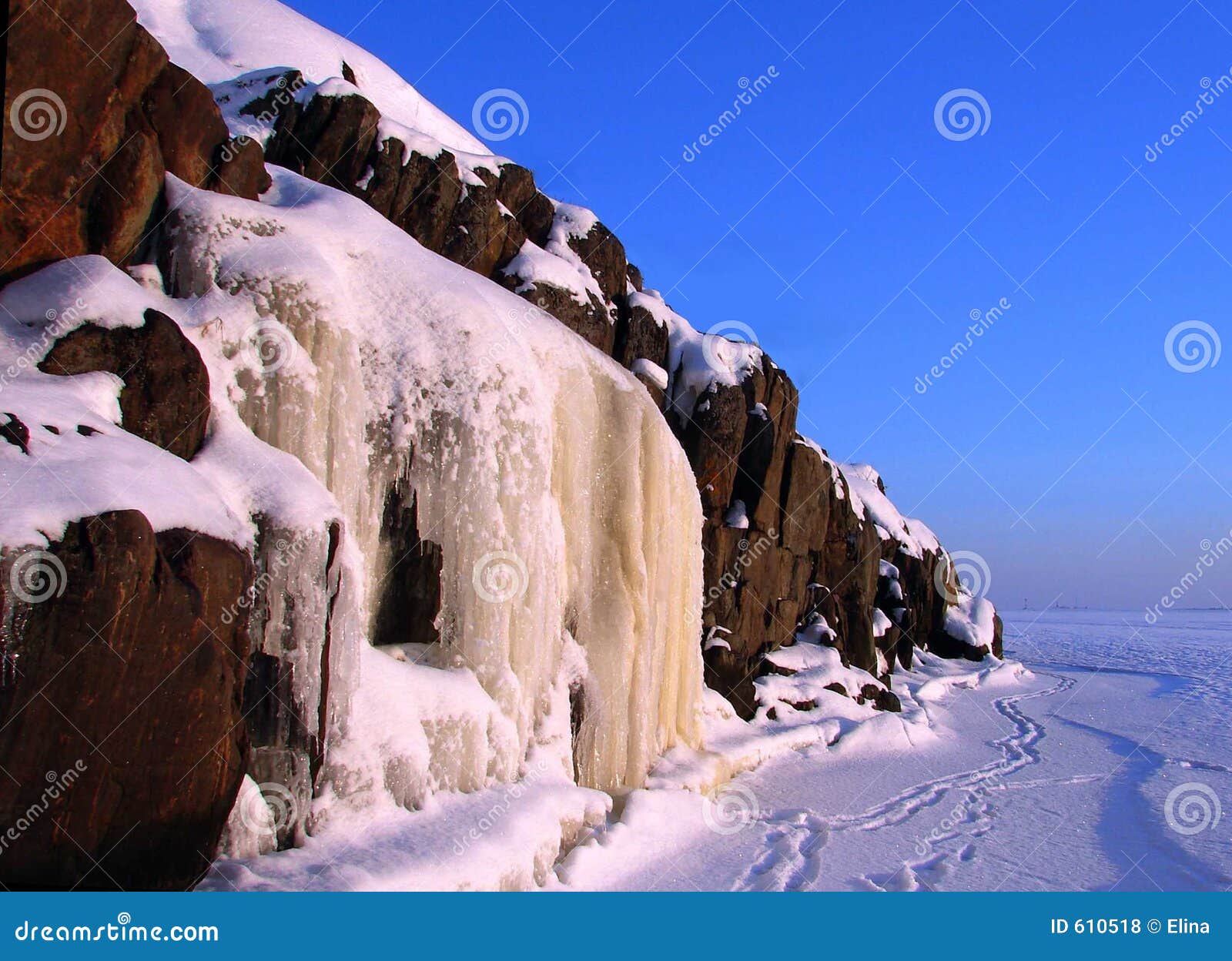 Ice waterfall stock photo. Image of outdoor, attraction - 610518