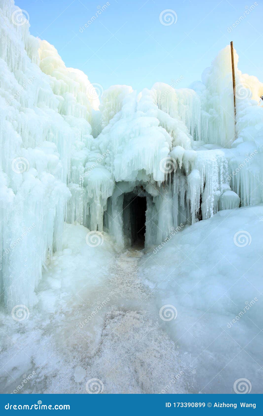 Ice waterfall stock image. Image of white, pattern, blue - 173390899