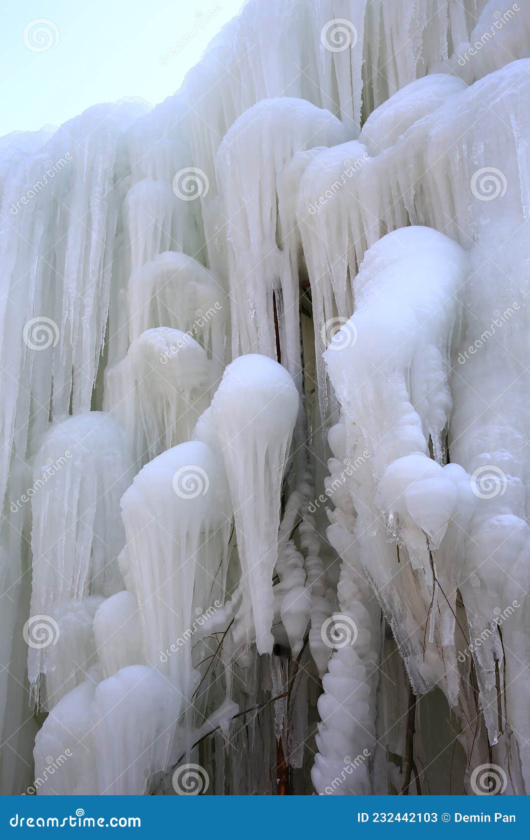 Ice Waterfall, Natural Landscape in Winter Stock Image - Image of water ...