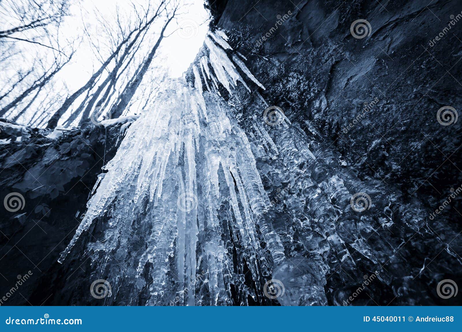 Ice waterfall in winter stock image. Image of blue, season - 45040011