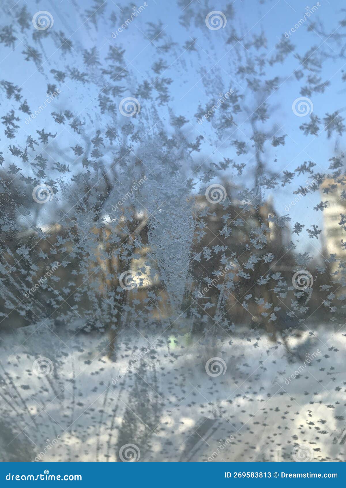 Ice on the window close up stock image. Image of sunlight - 269583813