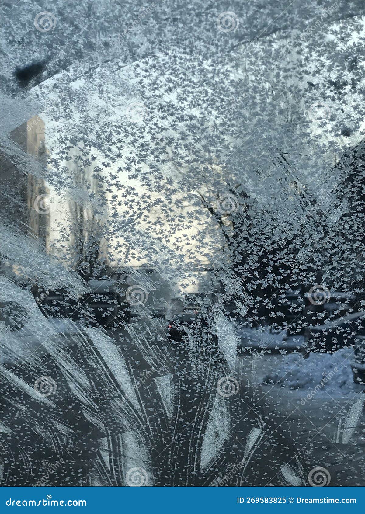 Ice on the window close up stock image. Image of winter - 269583825