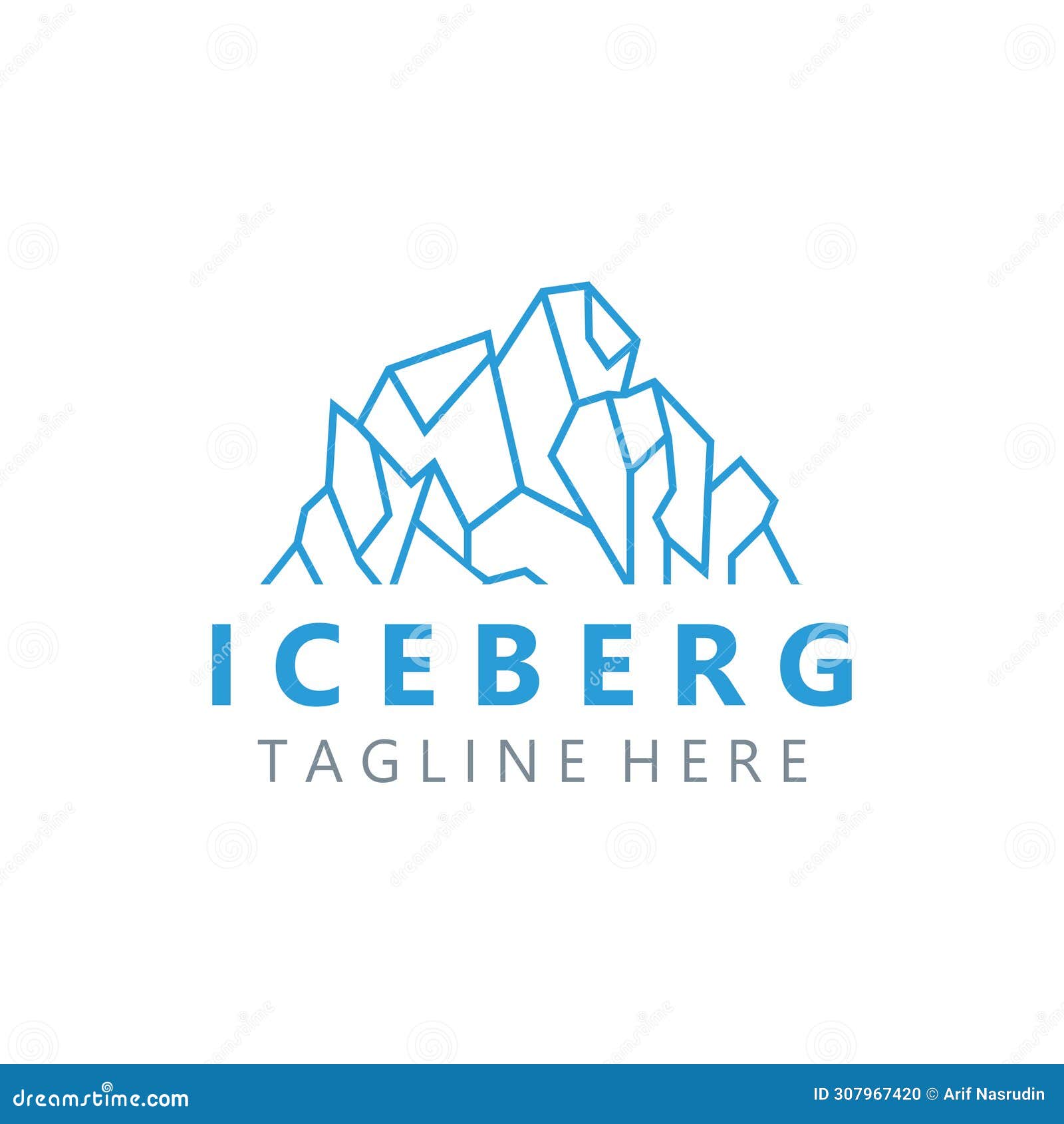 Iceberg Abstract Line Art Logo Design, Simple Vector Symbol Icon Stock ...