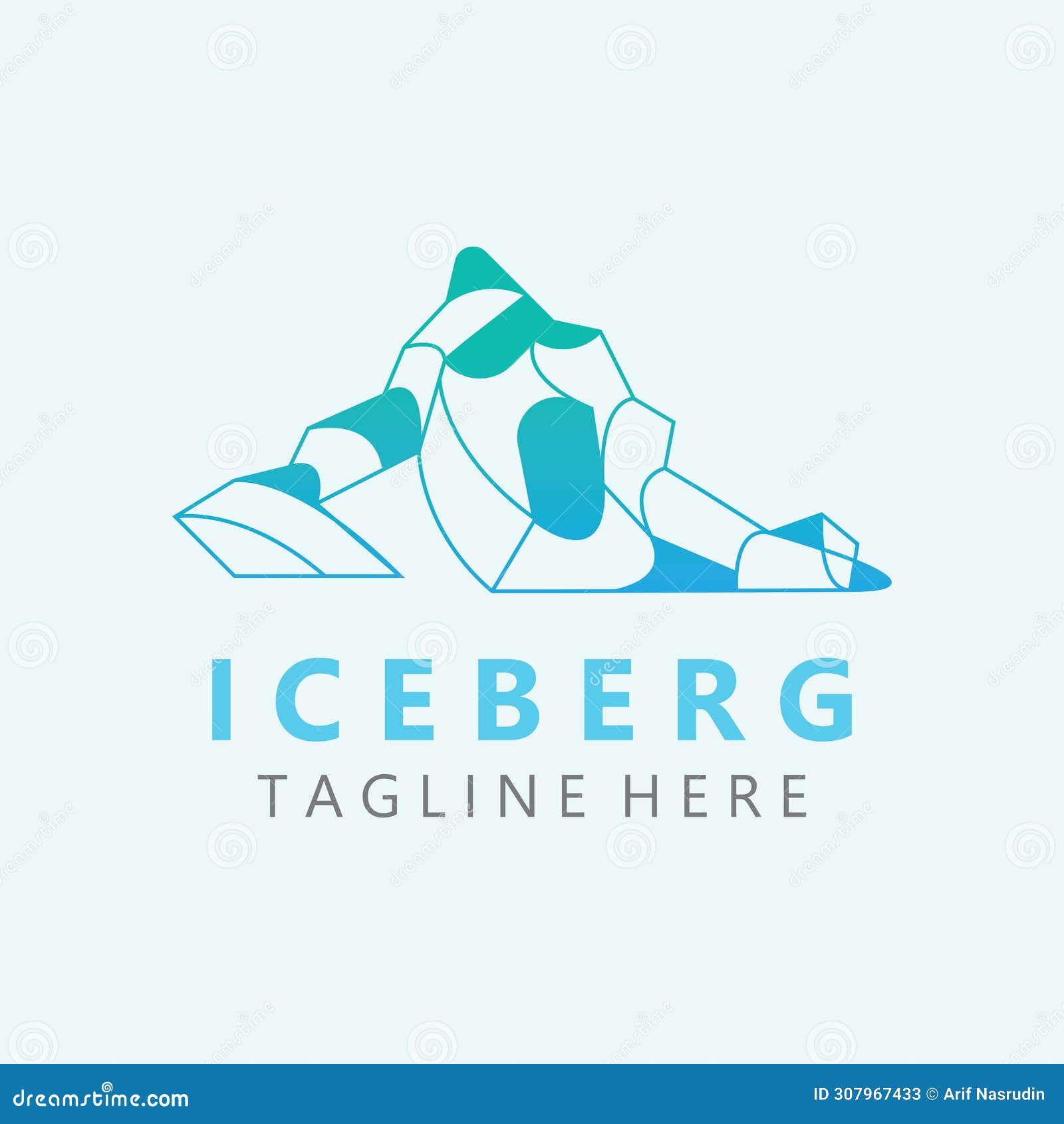 Iceberg Abstract Line Art Logo Design, Simple Vector Symbol Icon Stock ...