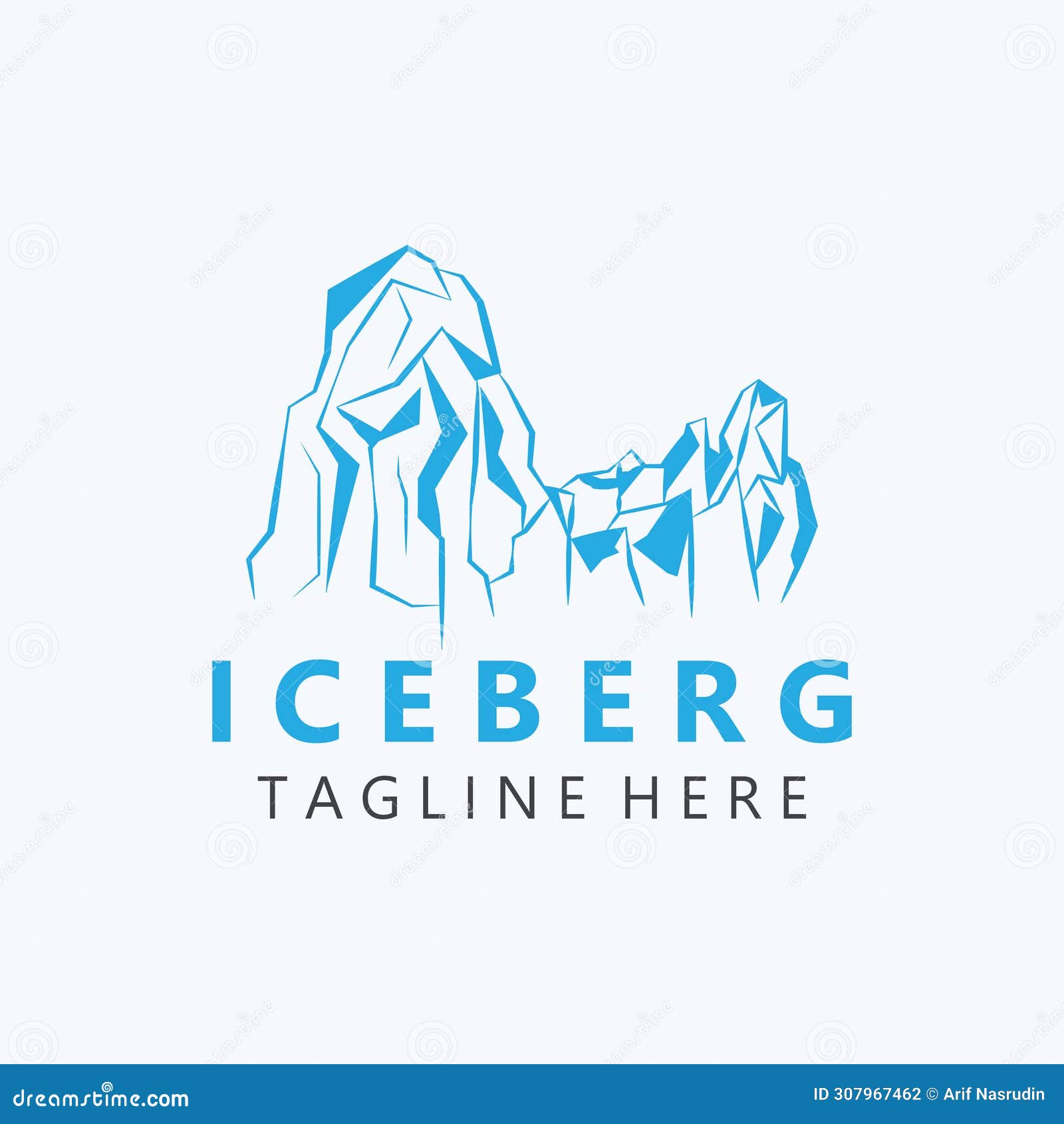 Iceberg Abstract Line Art Logo Design, Simple Vector Symbol Icon Stock ...